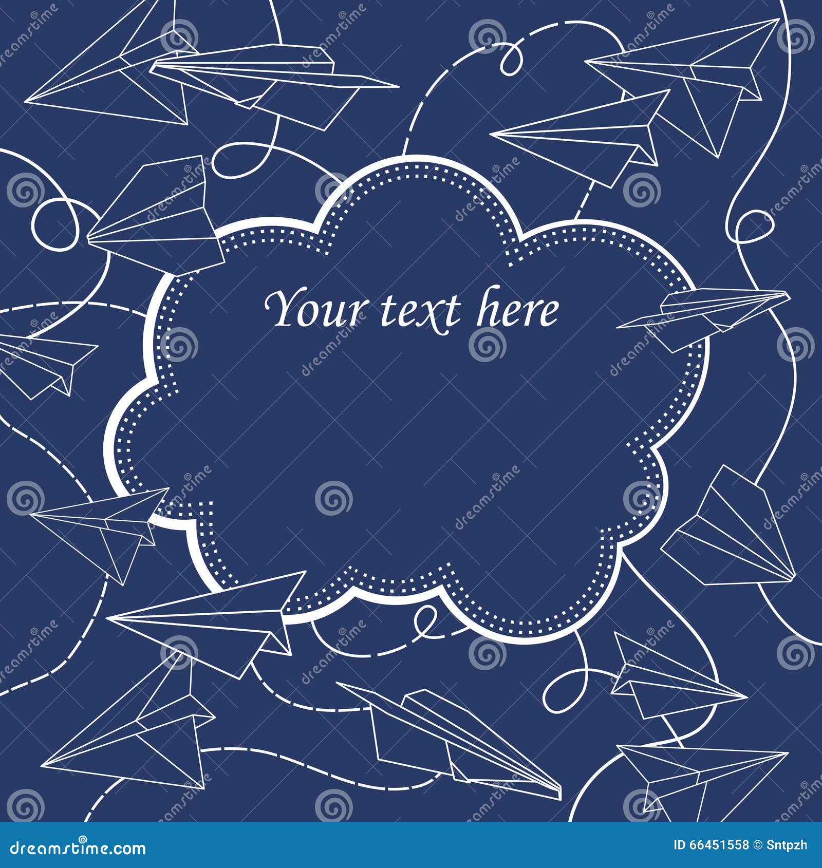 Vector Vintage Frame with Paper Planes. Stock Vector - Illustration of ...