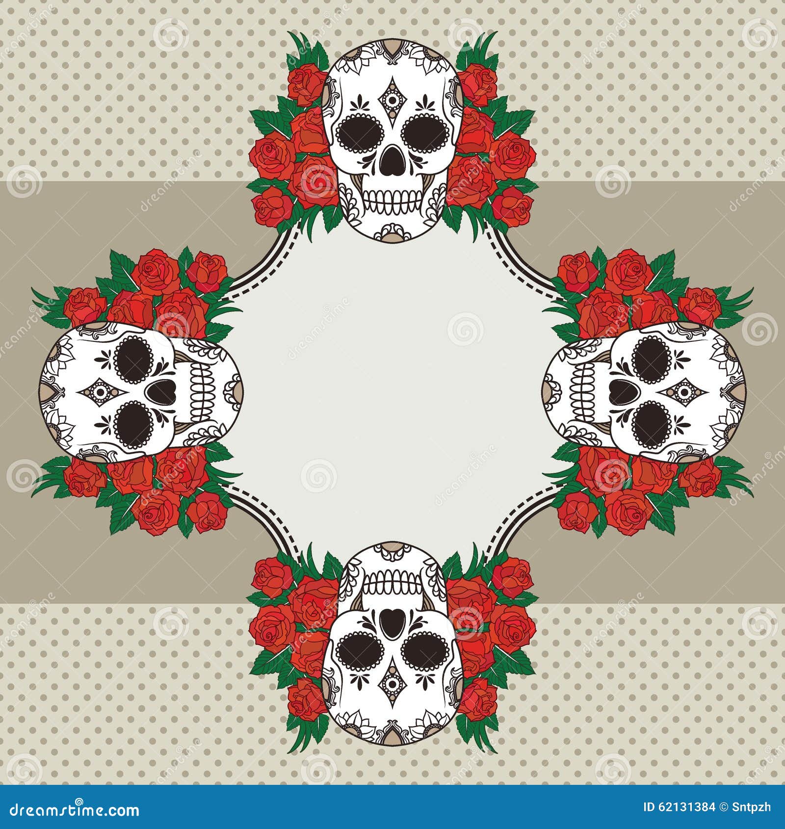 Vector Vintage Frame with Skulls Stock Vector - Illustration of ...