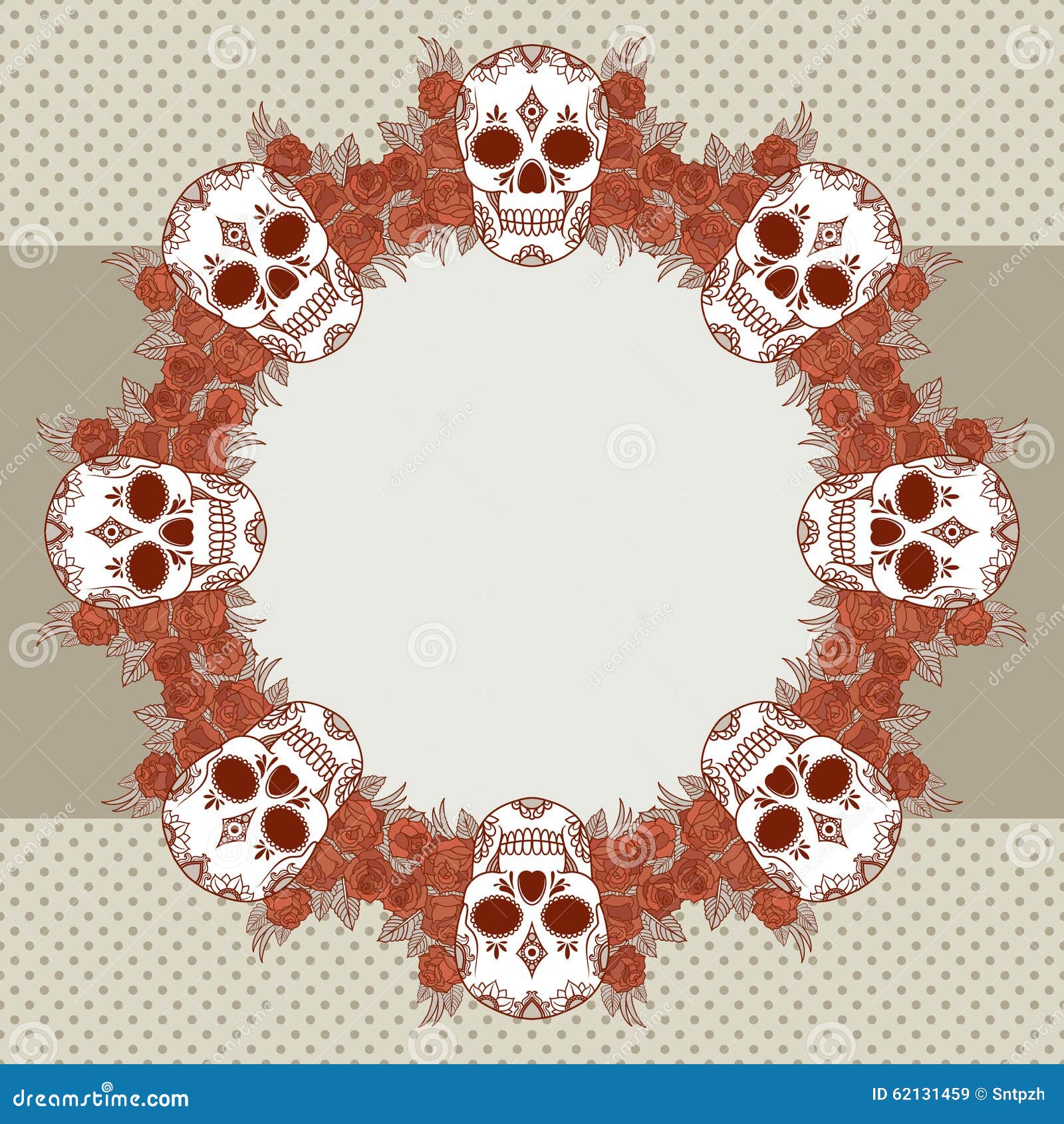 Vector Vintage Frame with Skulls Stock Vector - Illustration of ...