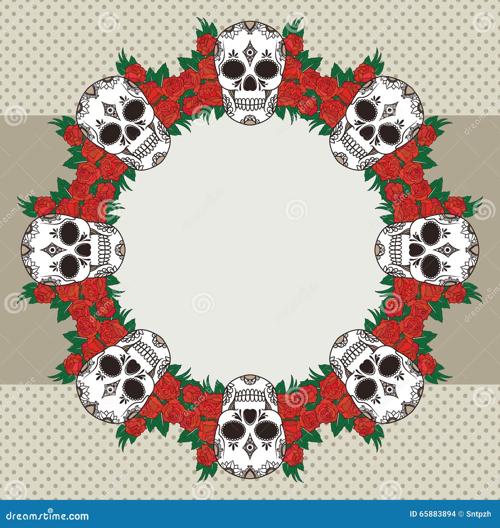 Vector Vintage Frame with Skulls Stock Vector - Illustration of ...