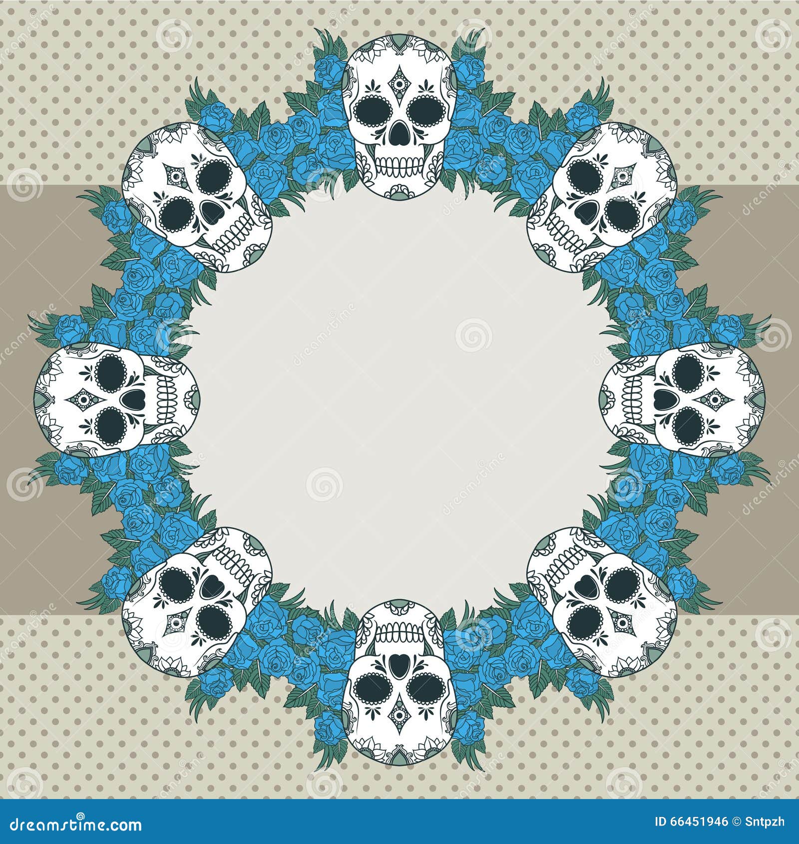 Vector Vintage Frame with Skulls Stock Vector - Illustration of design ...