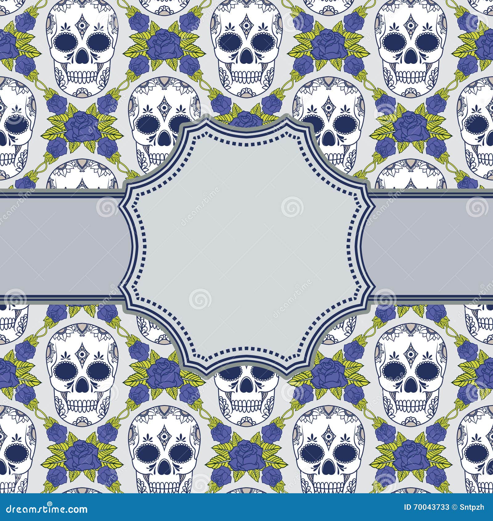 Vector Vintage Frame with Skulls Stock Vector - Illustration of ...