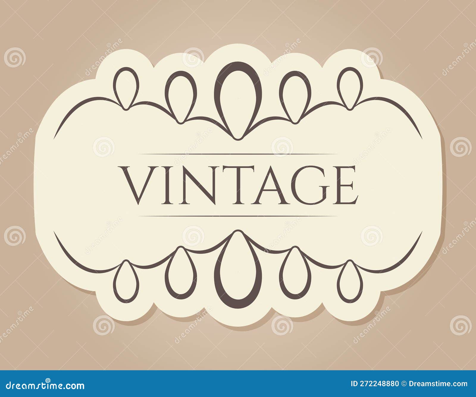 Vector Vintage Frame with Swirls. Isolated Old Victorian Banner or ...