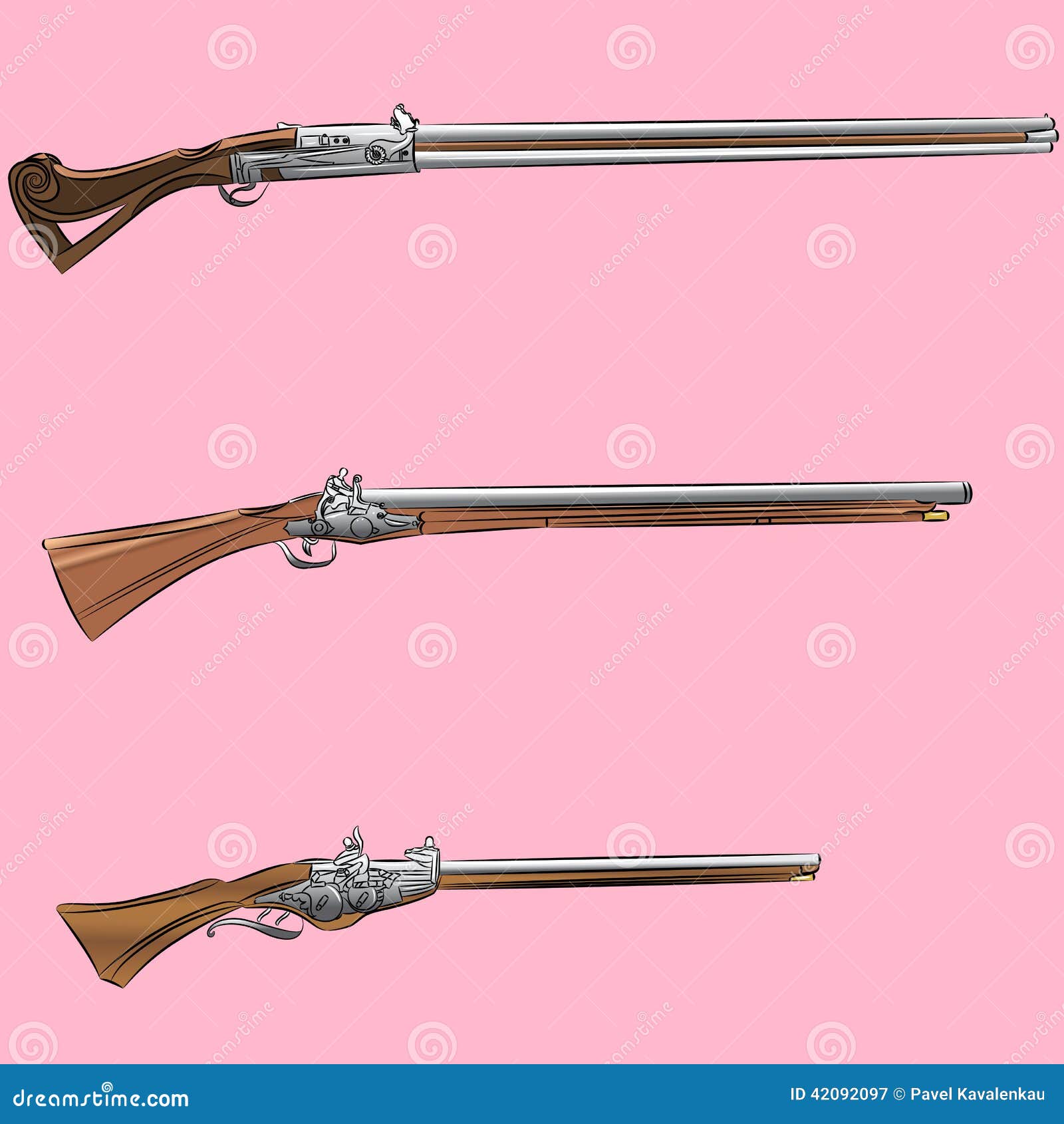 Classic Guns Emblem, Logo With Crossed Powerful Pistols, Guns, Two ...