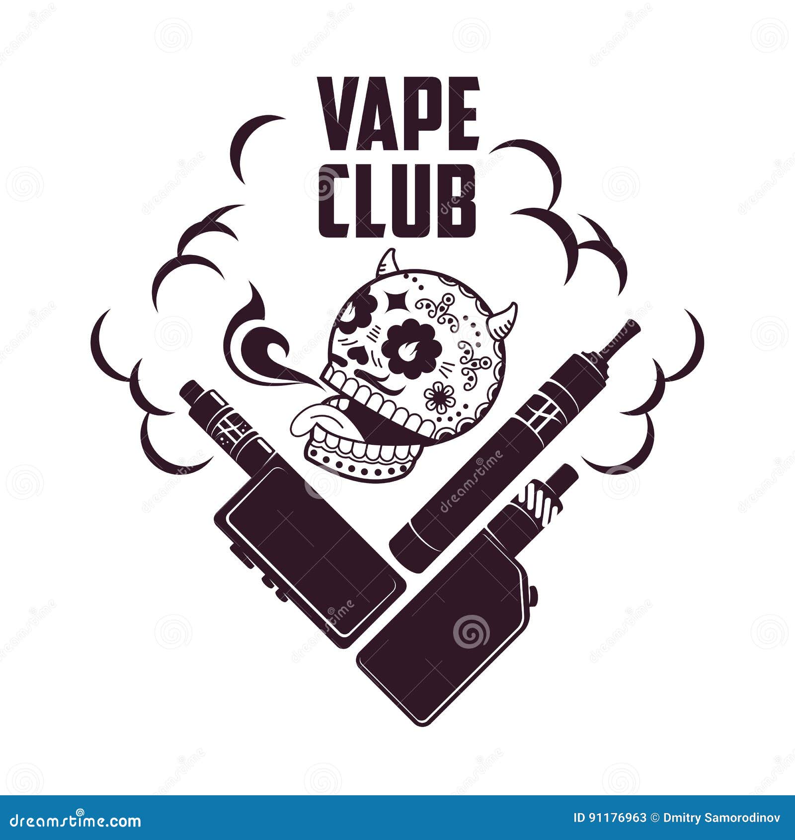 Vector Vintage Illustration Vape Logo Stock Illustration - Illustration ...