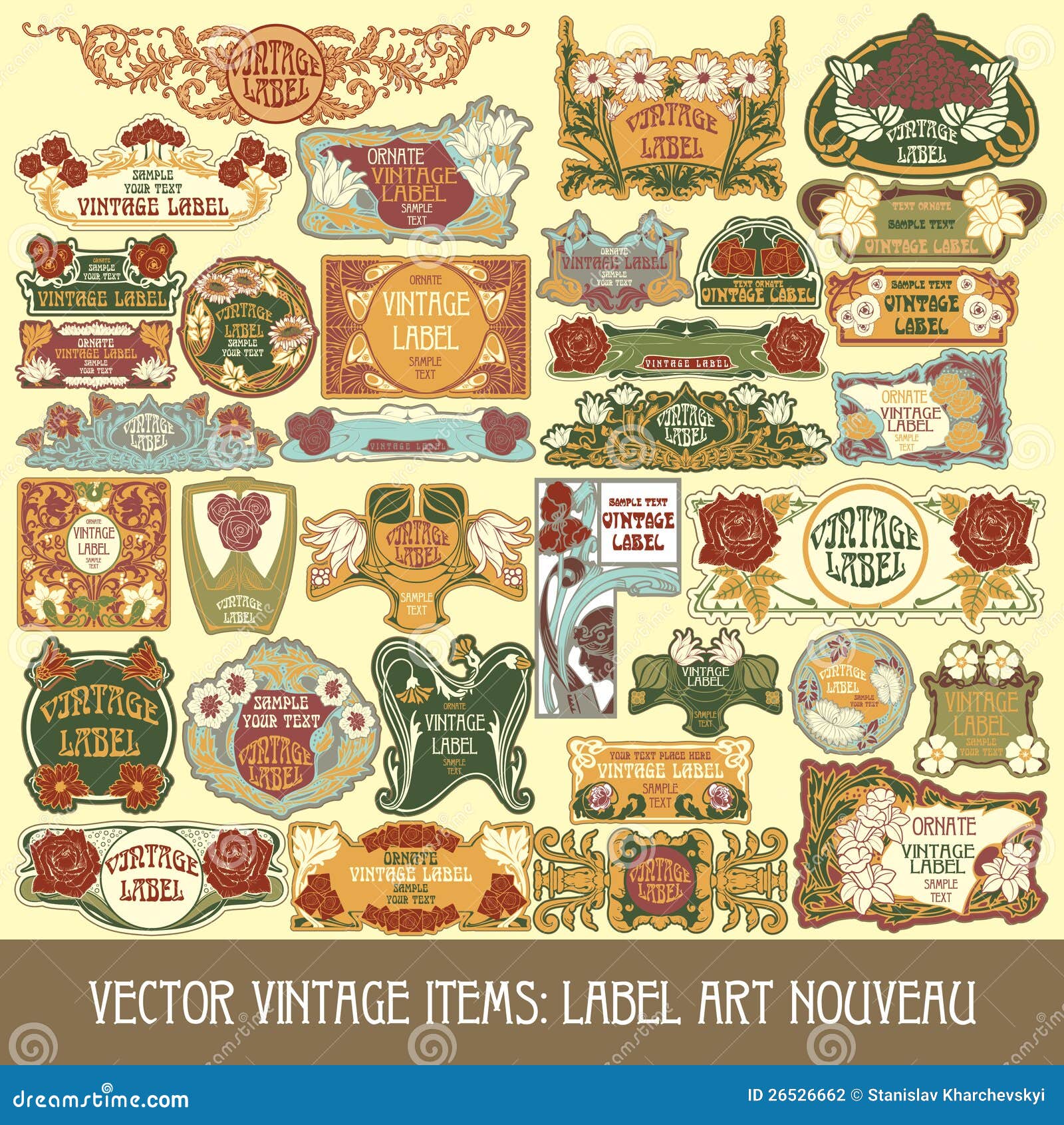 Vector vintage items stock vector. Illustration of geometrical - 26526662