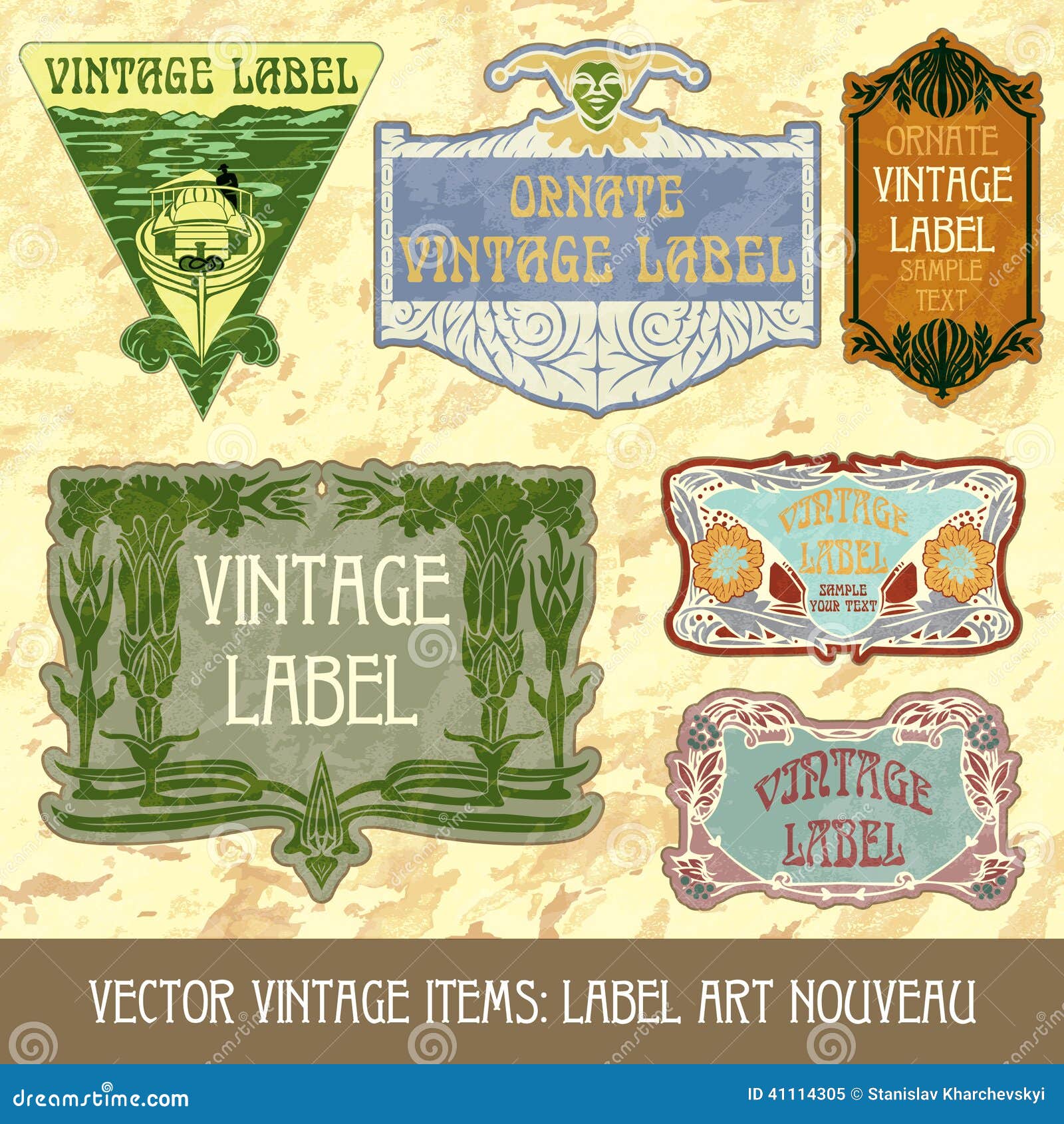 Vector vintage items stock vector. Illustration of antique - 41114305
