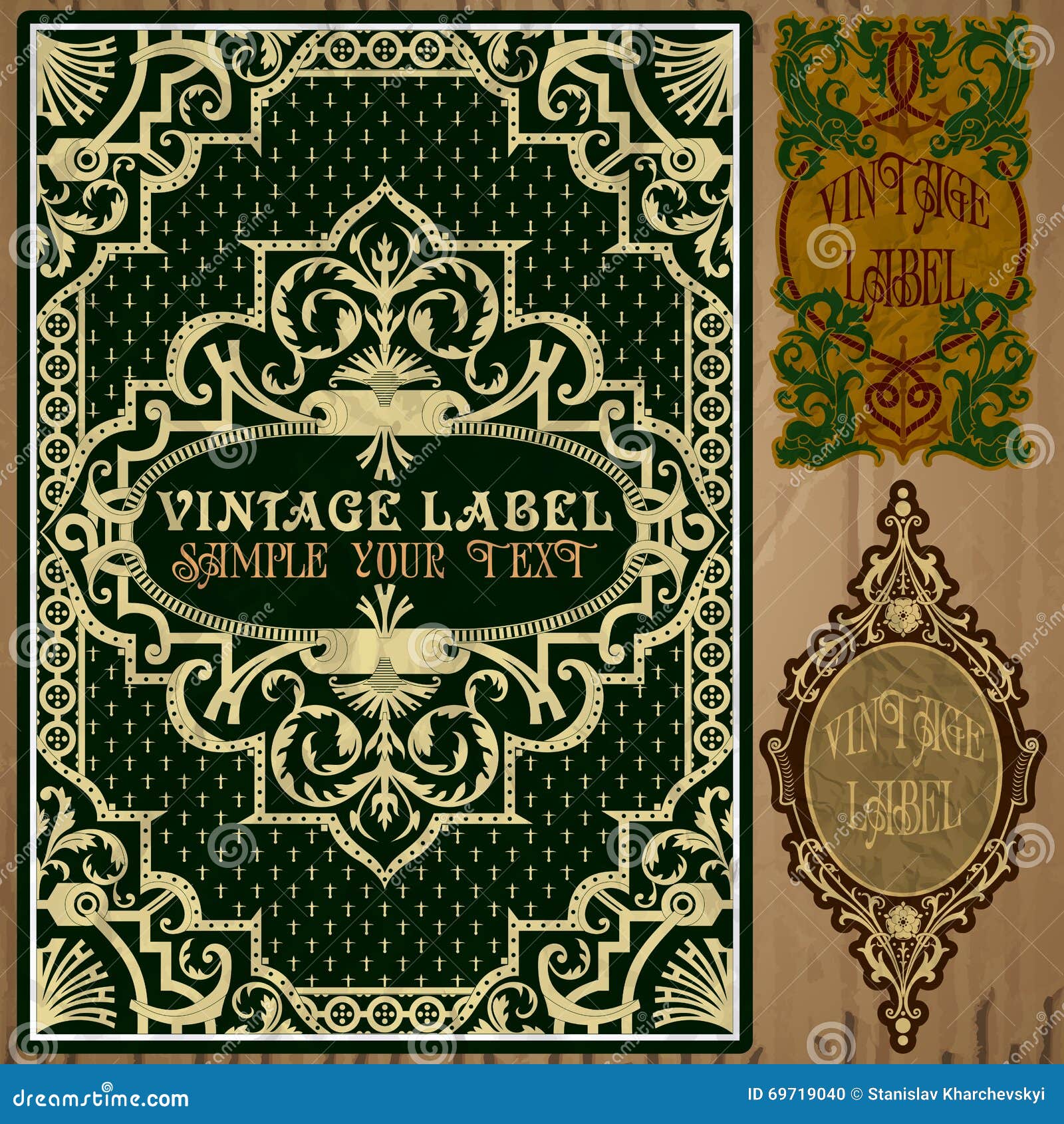 Vector vintage items stock vector. Illustration of decoration - 69719040