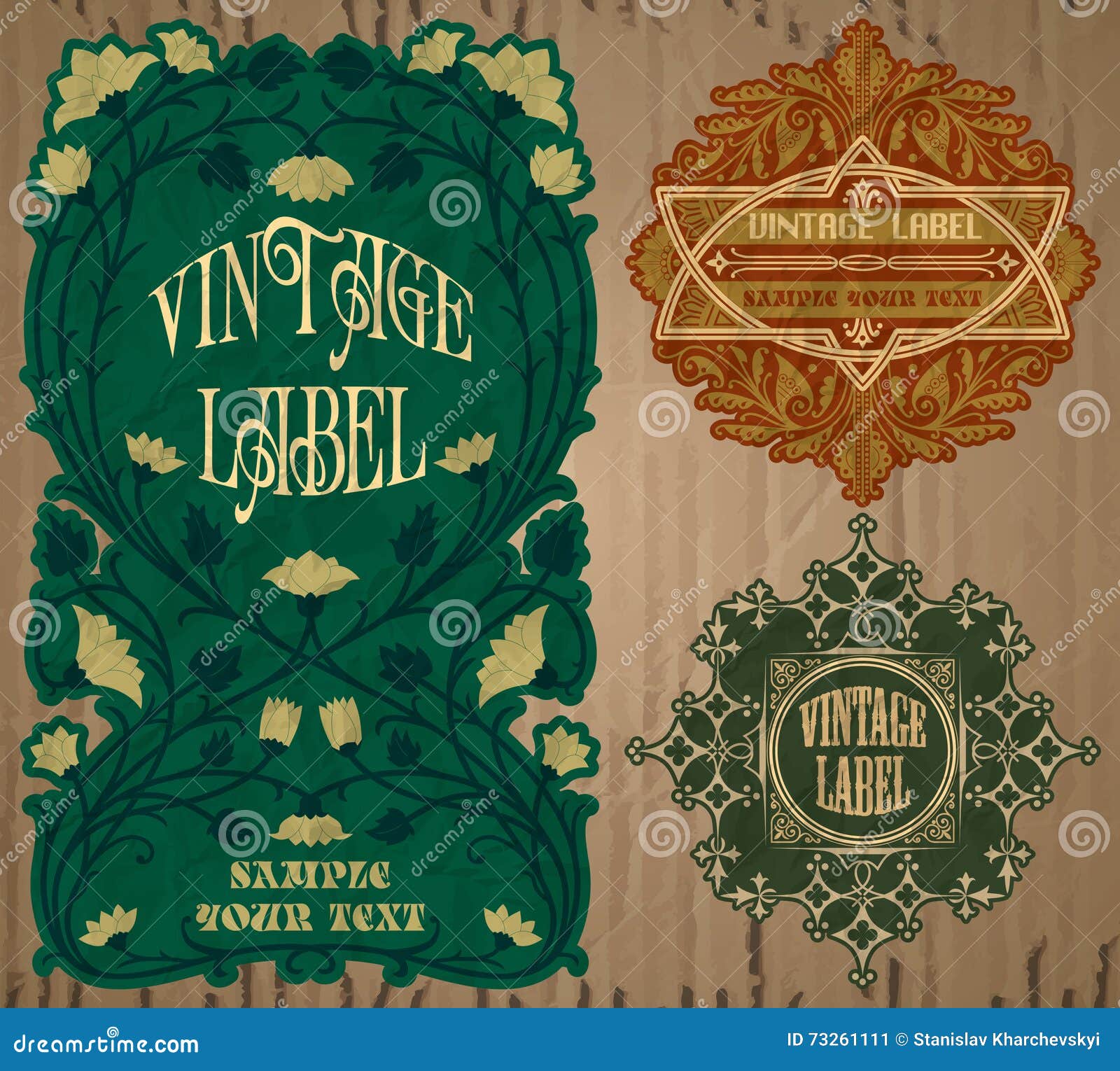 Vector vintage items stock vector. Illustration of classical - 73261111