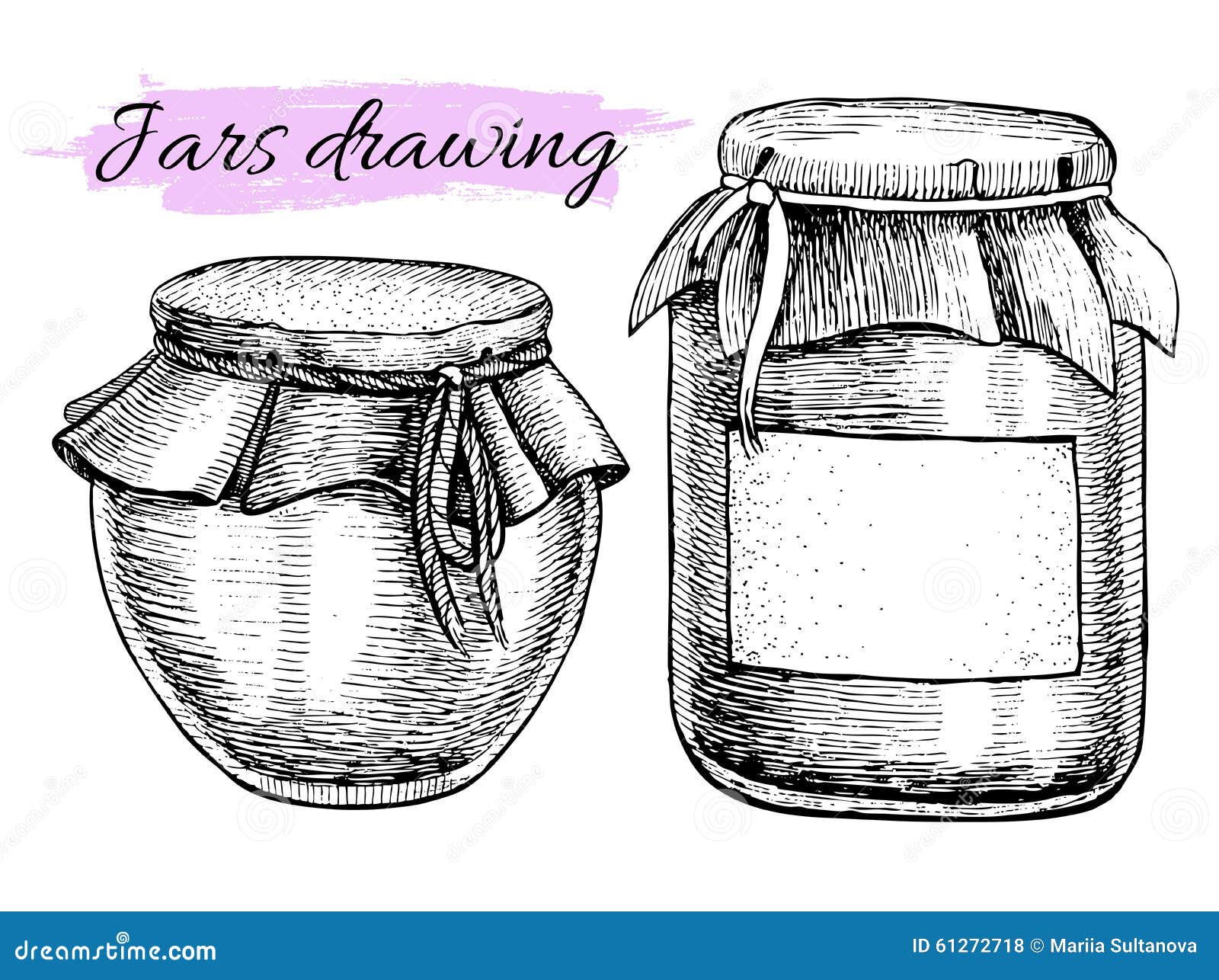 Vector Vintage Jar Set. Hand Drawn Illustrations Stock Vector ...