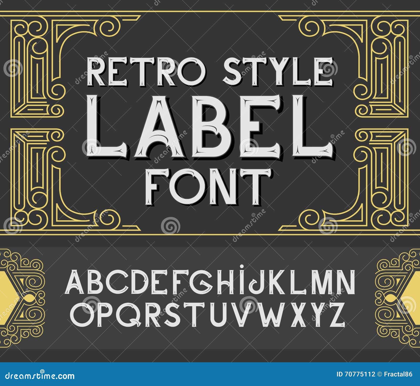 Vector Vintage Label Font. Retro Style Stock Vector - Illustration of ...