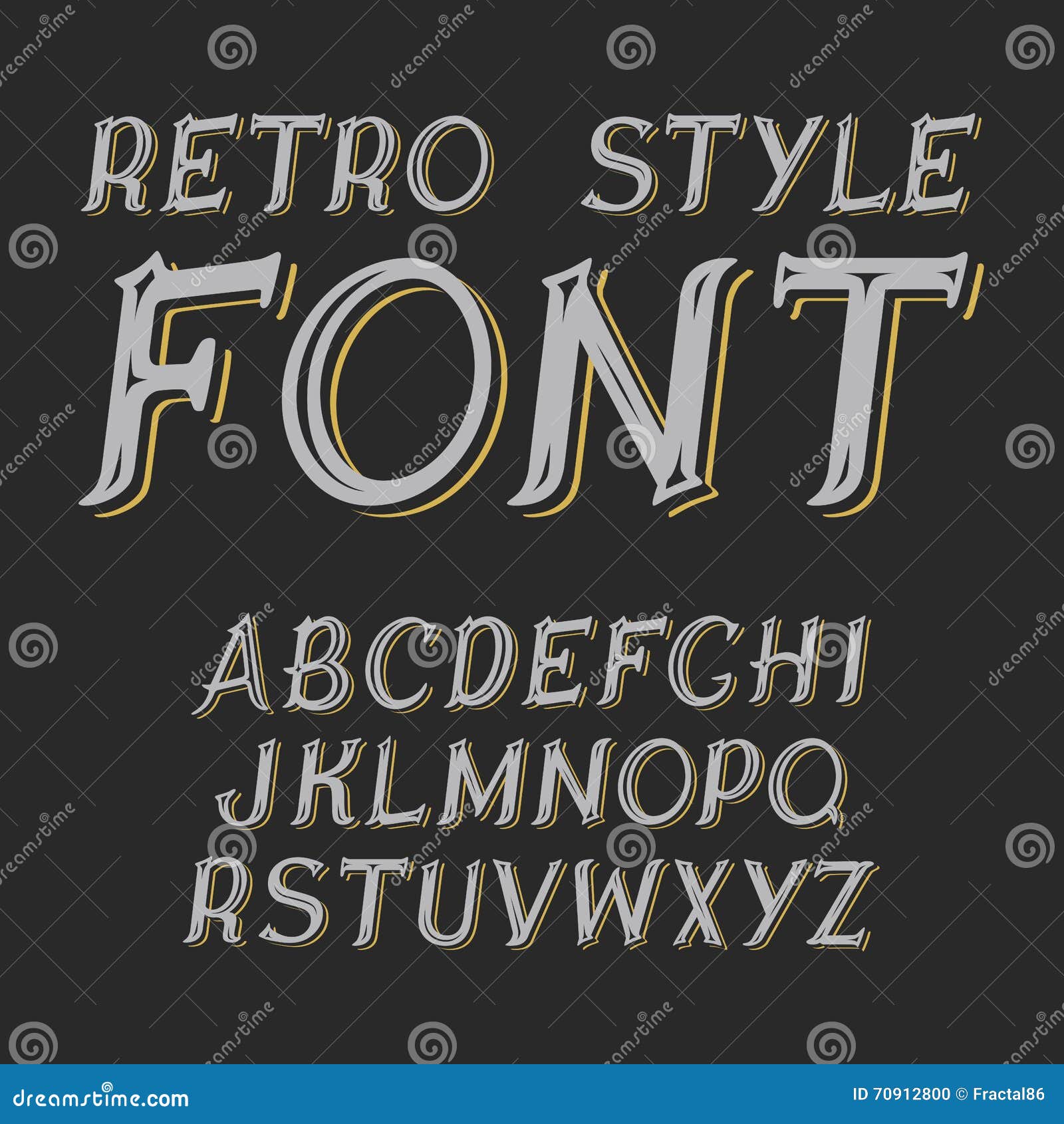 Vector Vintage Label Font. Retro Style. Stock Vector - Illustration of ...