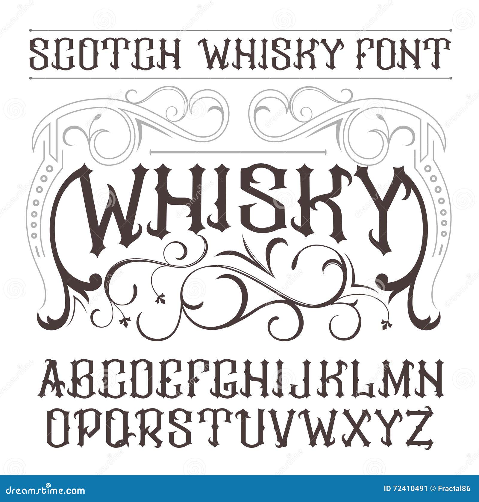 Vector Vintage Label Font. Whisky Style | CartoonDealer.com #72410491