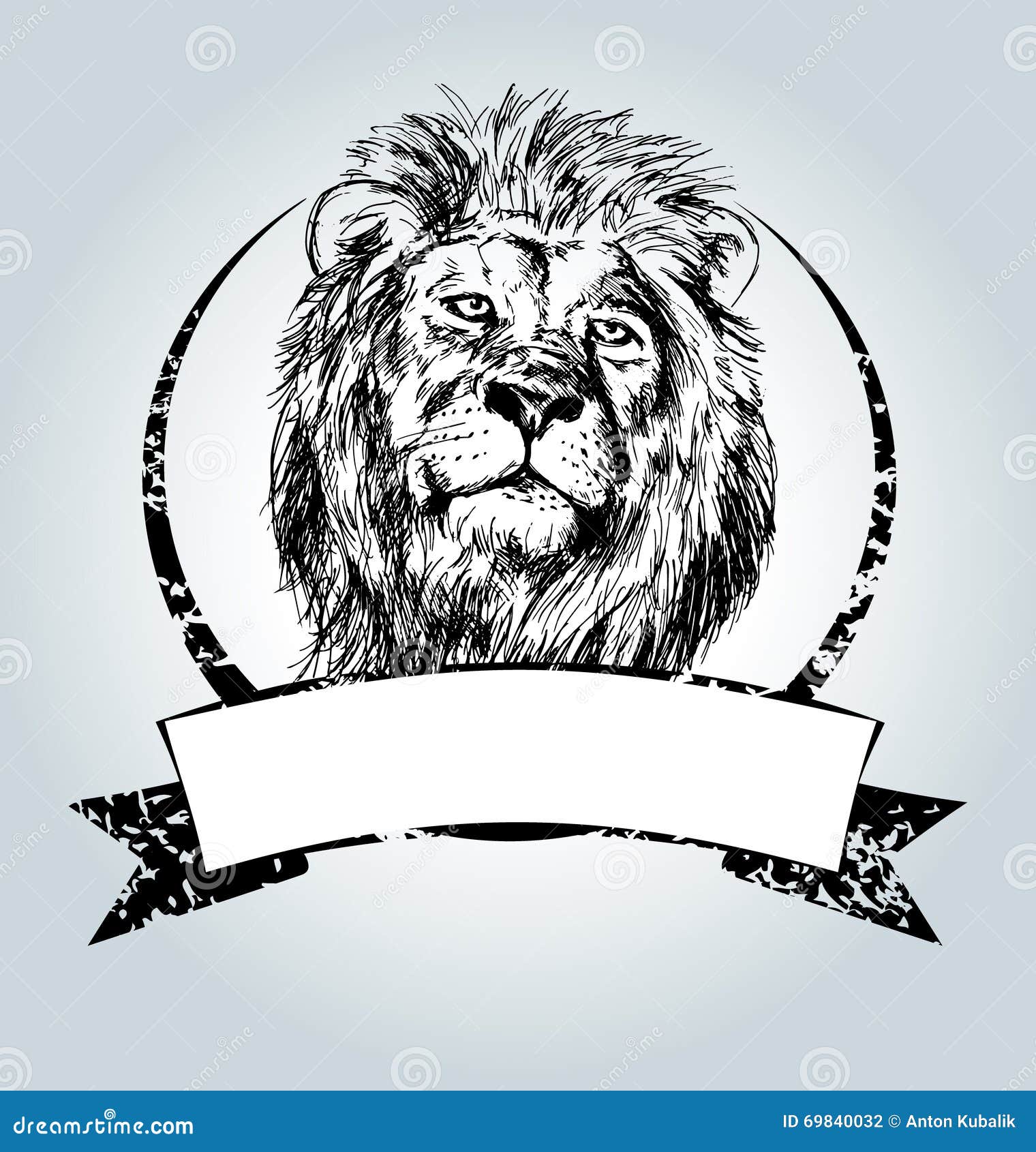 Vector Vintage Label with Lion Head Stock Vector - Illustration of ...