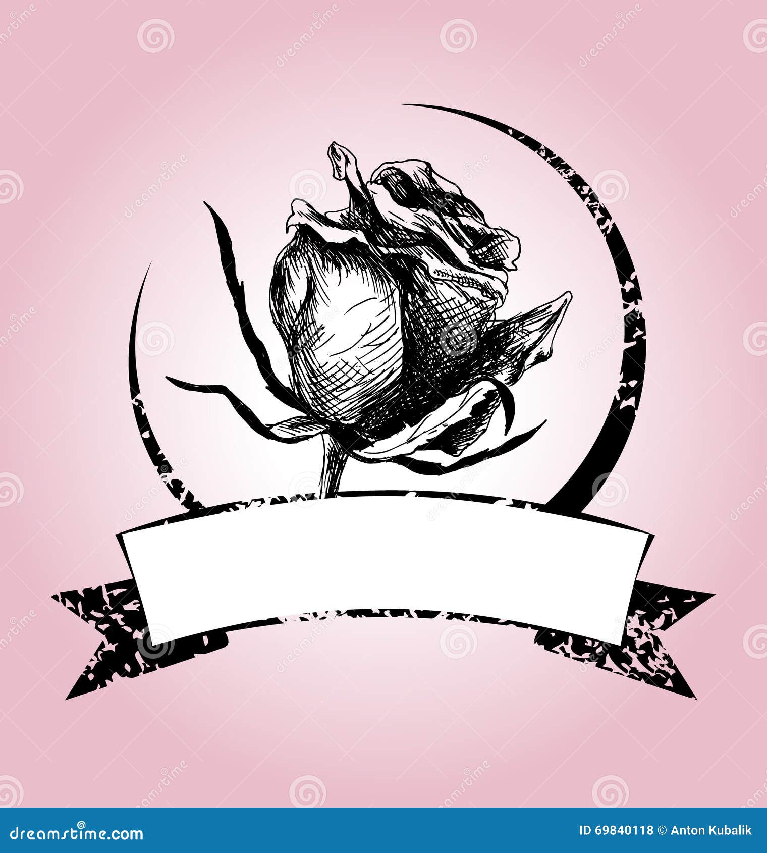 Vector Vintage Label with Rose Stock Vector - Illustration of beautiful ...