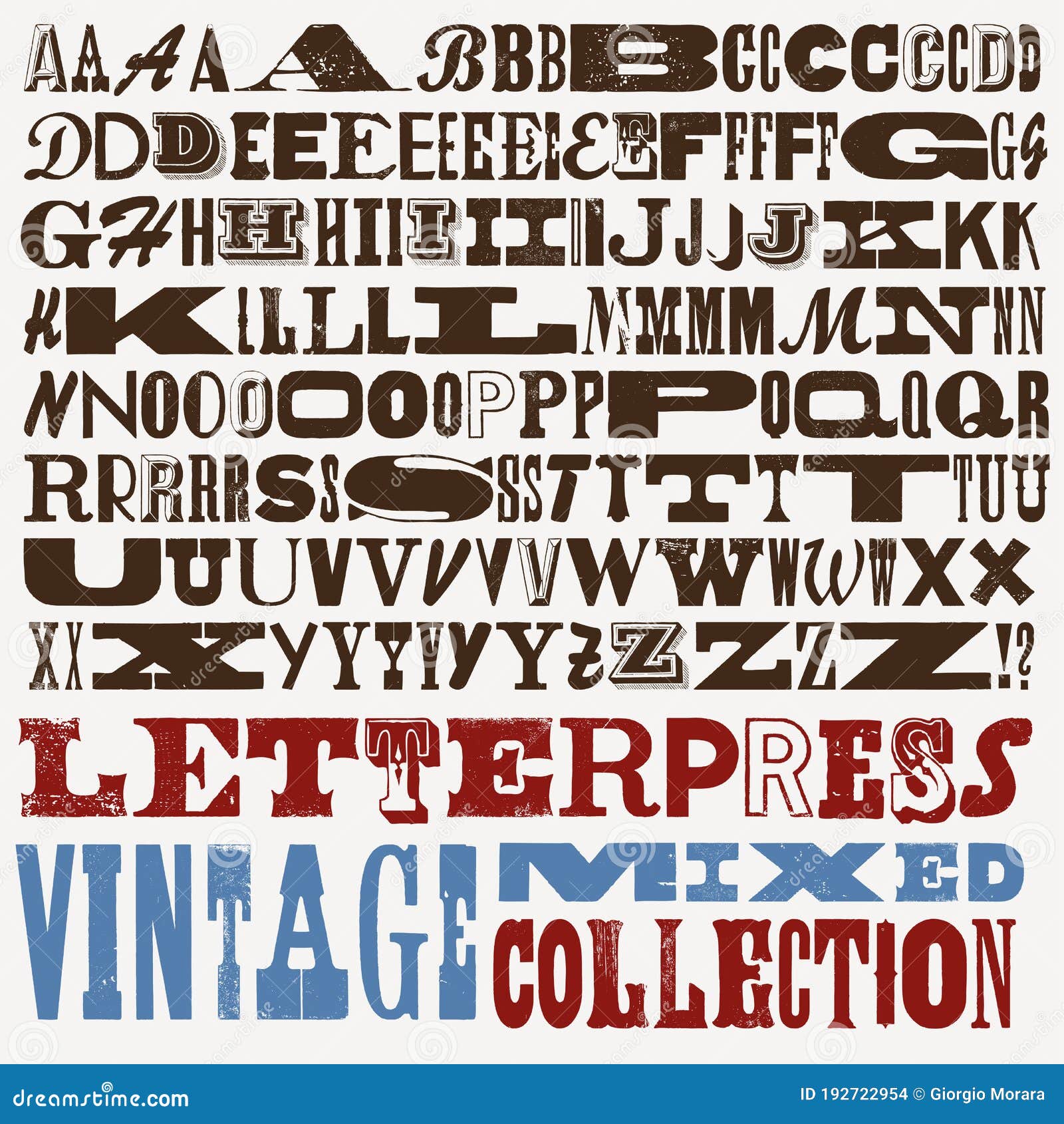Letterpress Uppercase Alphabets - A To Z Stock Image | CartoonDealer ...