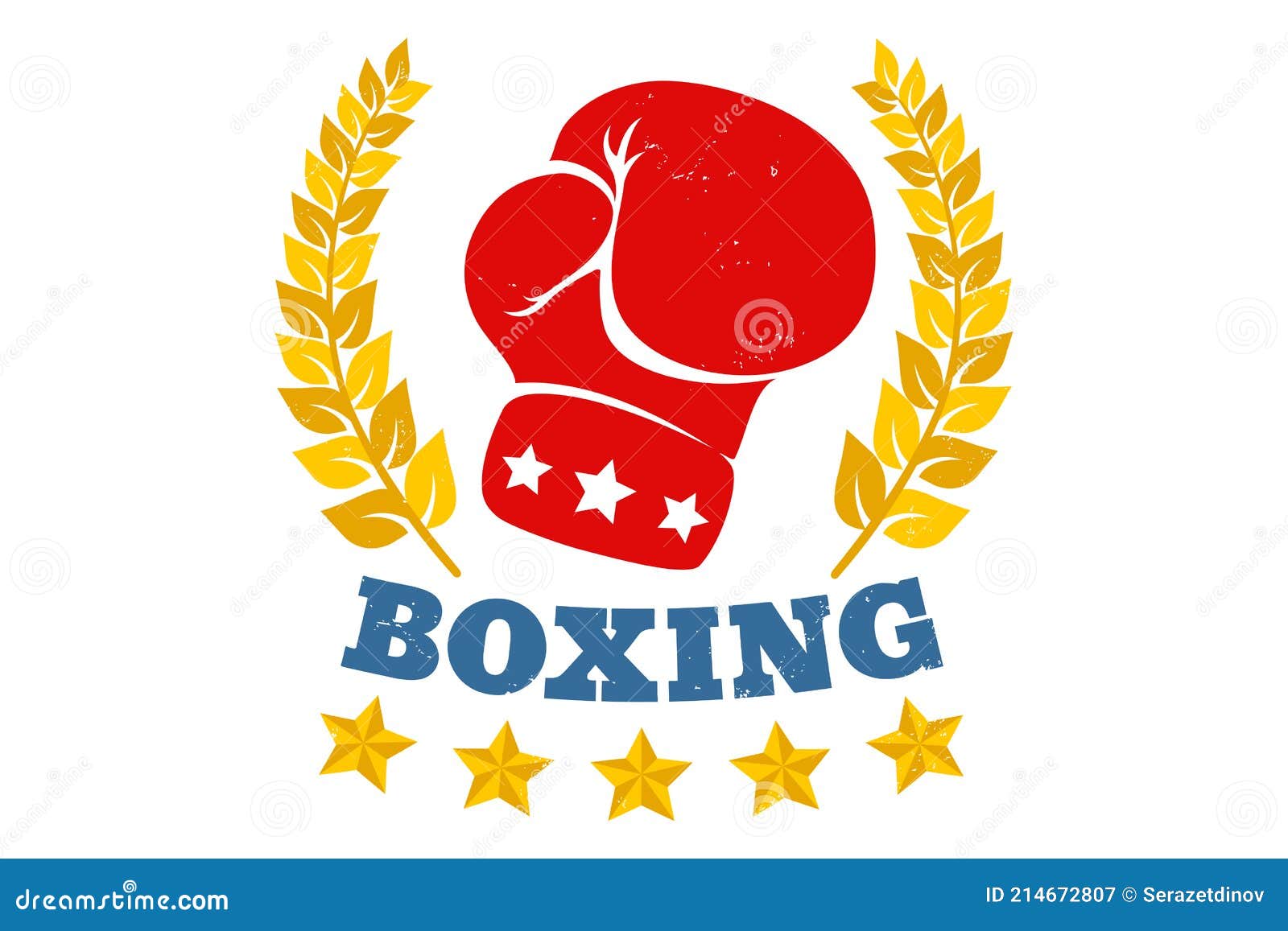 Vector Vintage Logo for a Boxing with Glove Stock Vector - Illustration ...