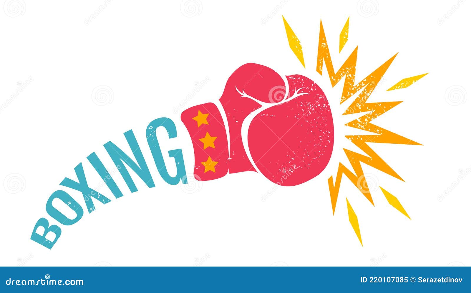 Vector Vintage Logo for a Boxing with Glove Stock Vector - Illustration ...