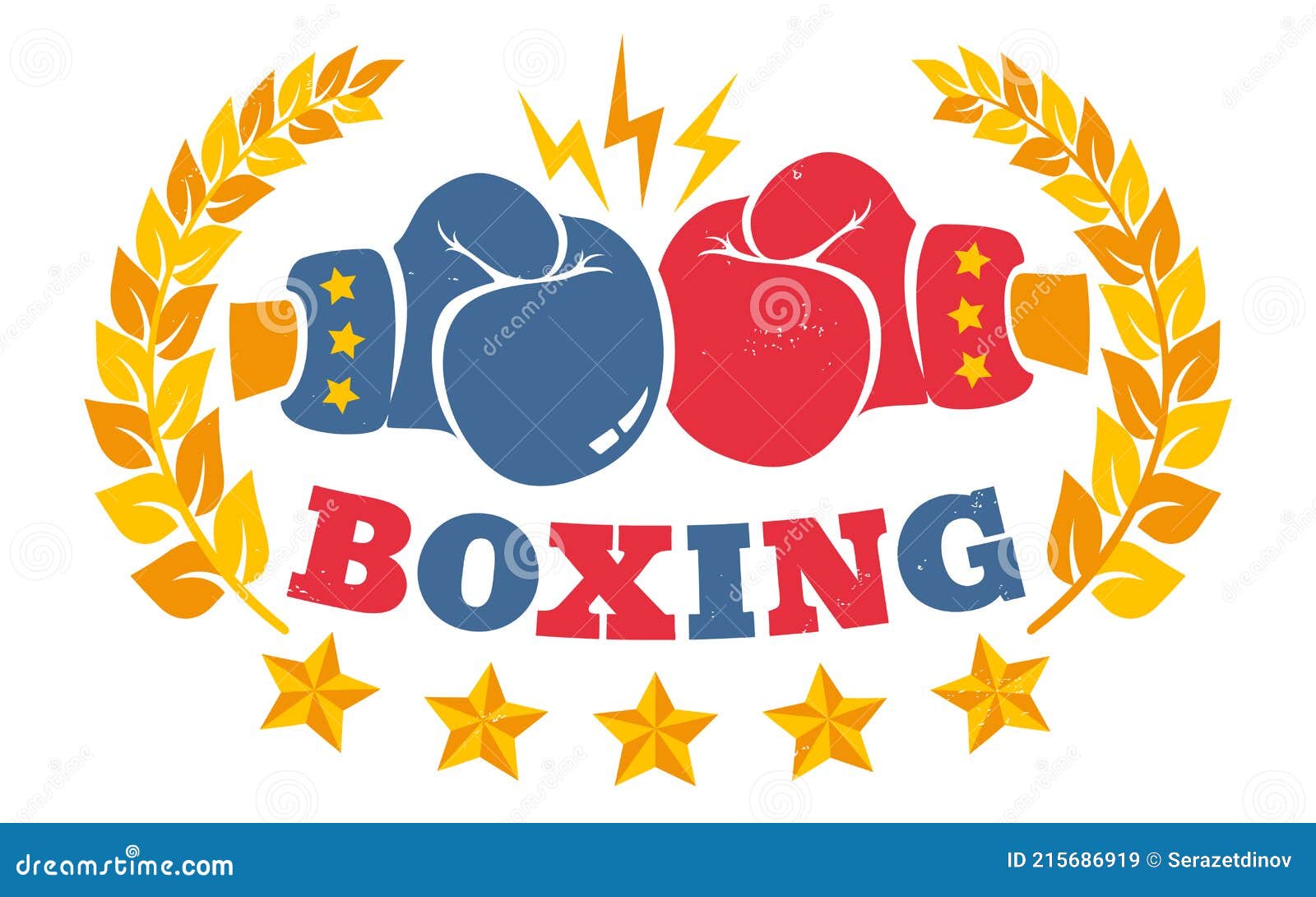 Vector Vintage Logo Para Un Boxeo Con Guantes Ilustración del Vector ...