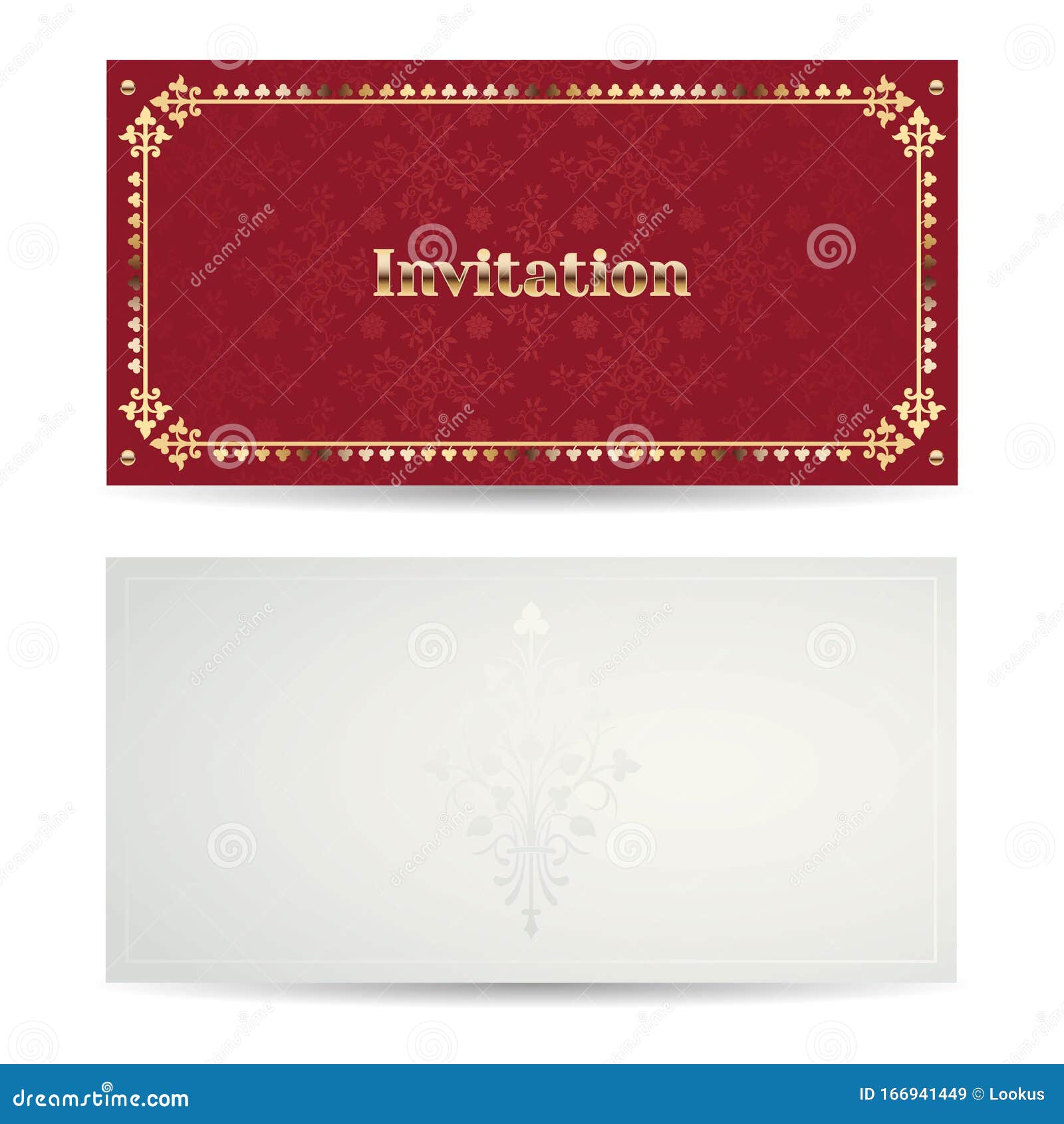 Vector Vintage Luxury Horizontal Invitation Template Stock Vector ...