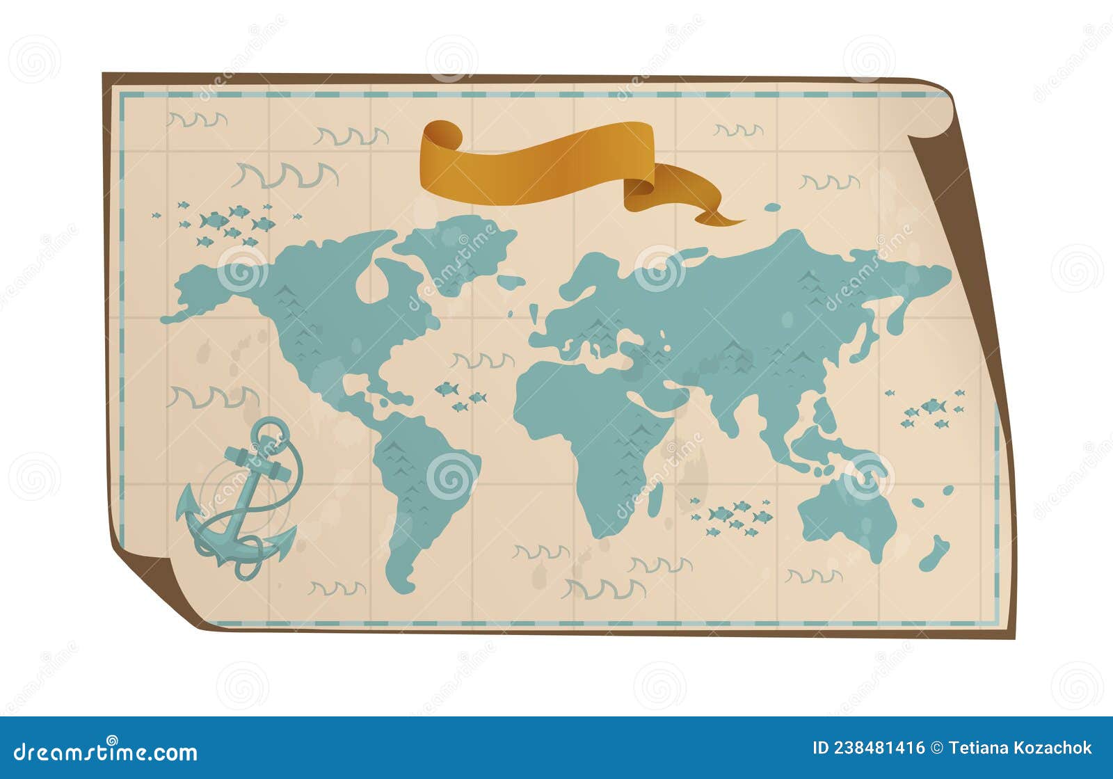 Vector Vintage Map Isolated on White Background Stock Vector ...