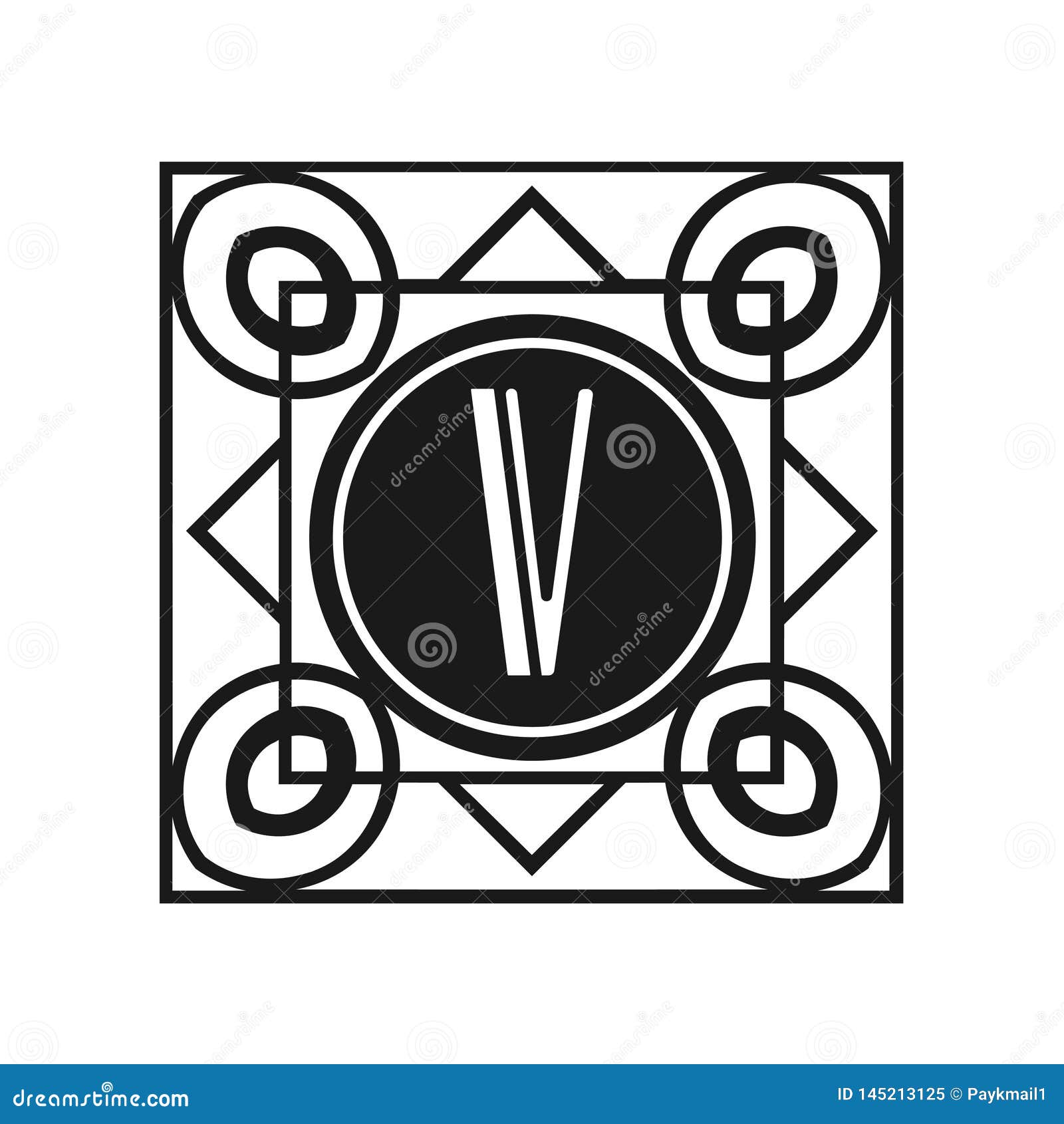 Art Deco Modern monogram stock vector. Illustration of geometric ...