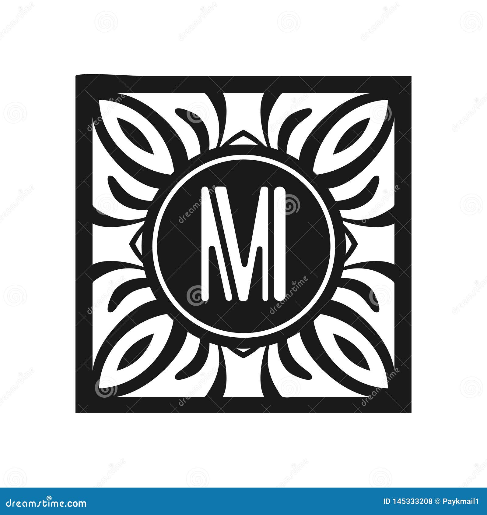 Art Deco Modern monogram stock vector. Illustration of authentic ...