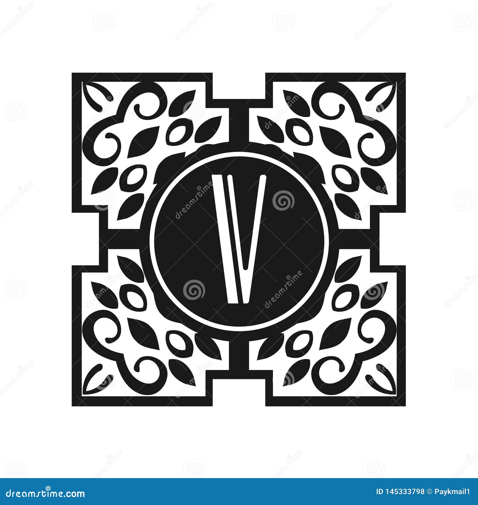 Art Deco Modern monogram stock vector. Illustration of antique - 145333798