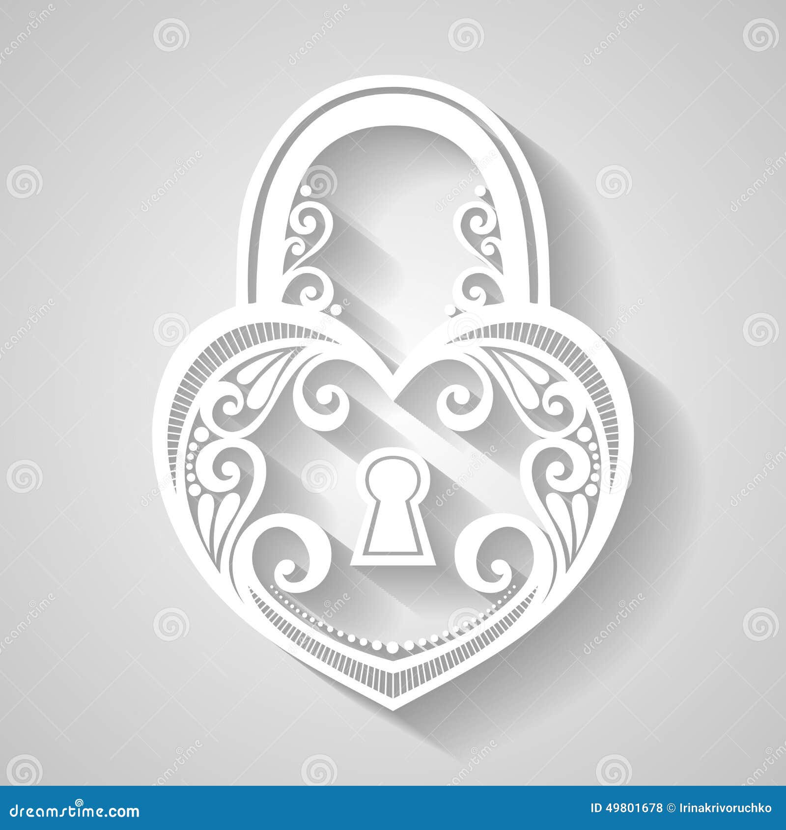Vector Vintage Ornate Lock stock vector. Illustration of black - 49801678