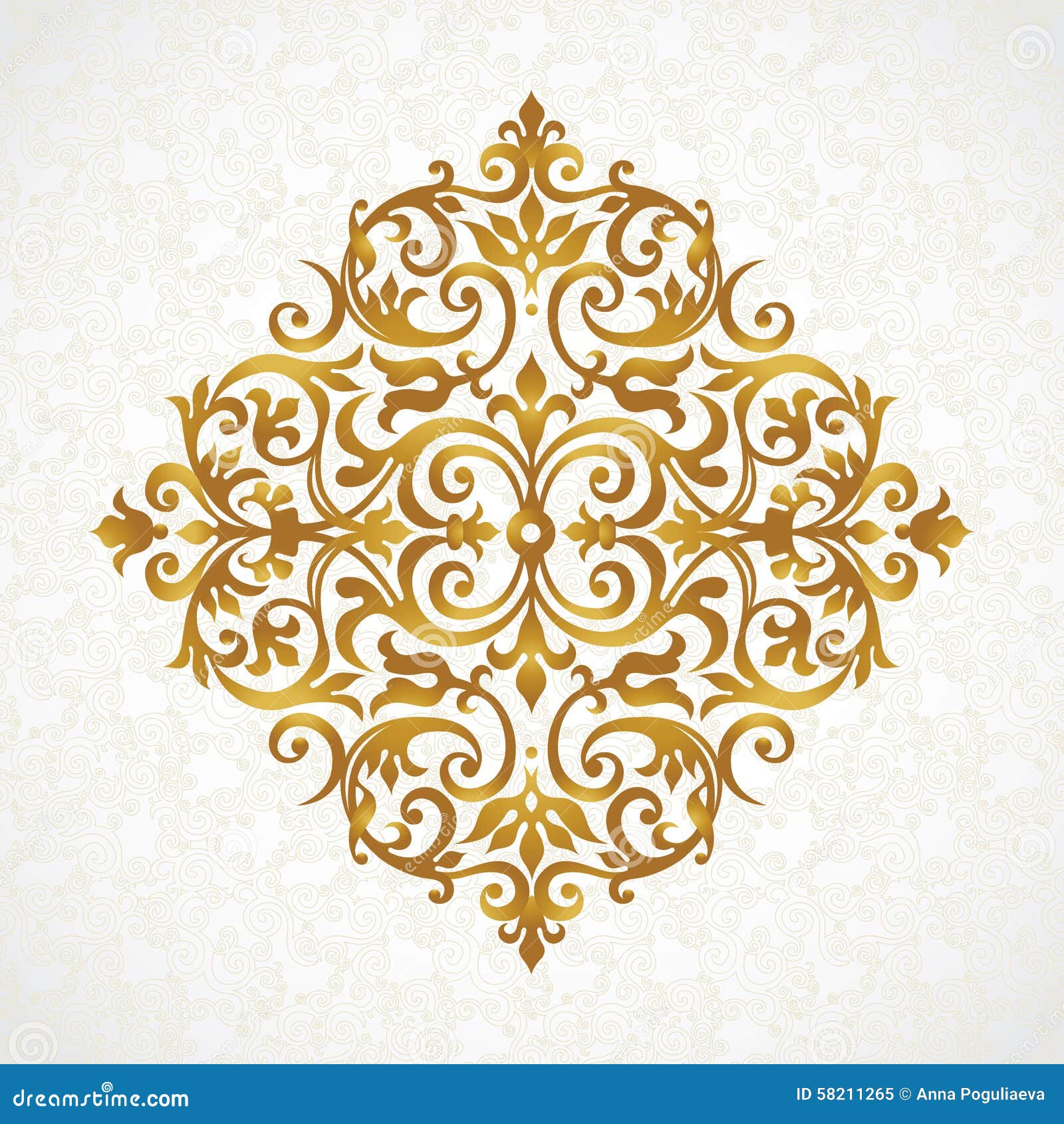 Vector Vintage Pattern in Victorian Style. Stock Vector - Illustration ...