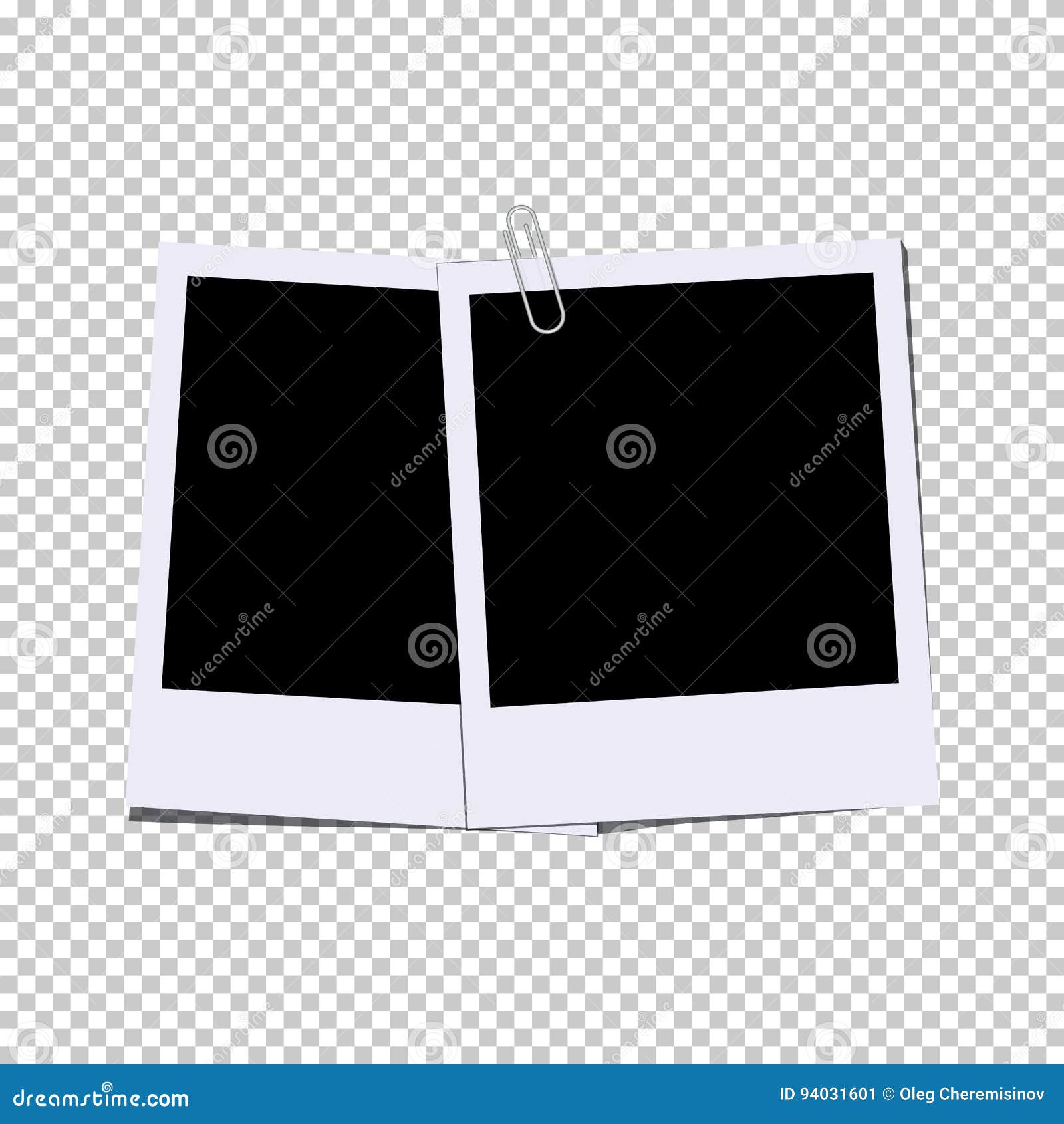 Vector Vintage Photo Frames with Metal Clip. Stock Vector ...