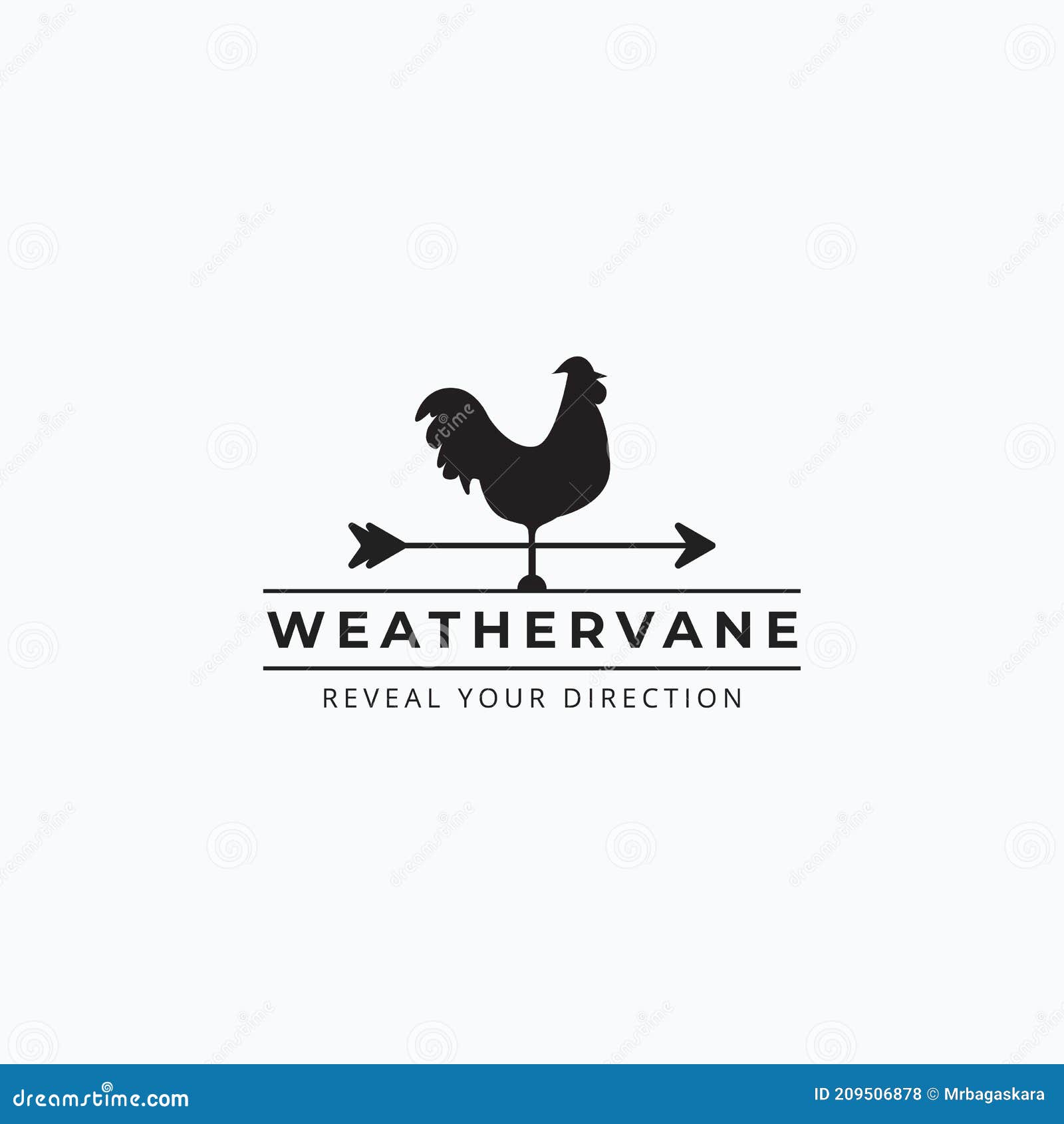 Vector of Vintage Rooster Weathervane Logo Illustration Design Stock ...