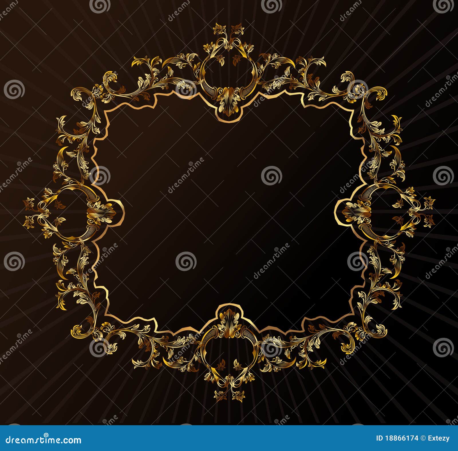 Vector Vintage Royal Retro Frame Ornament Gold Stock Vector ...