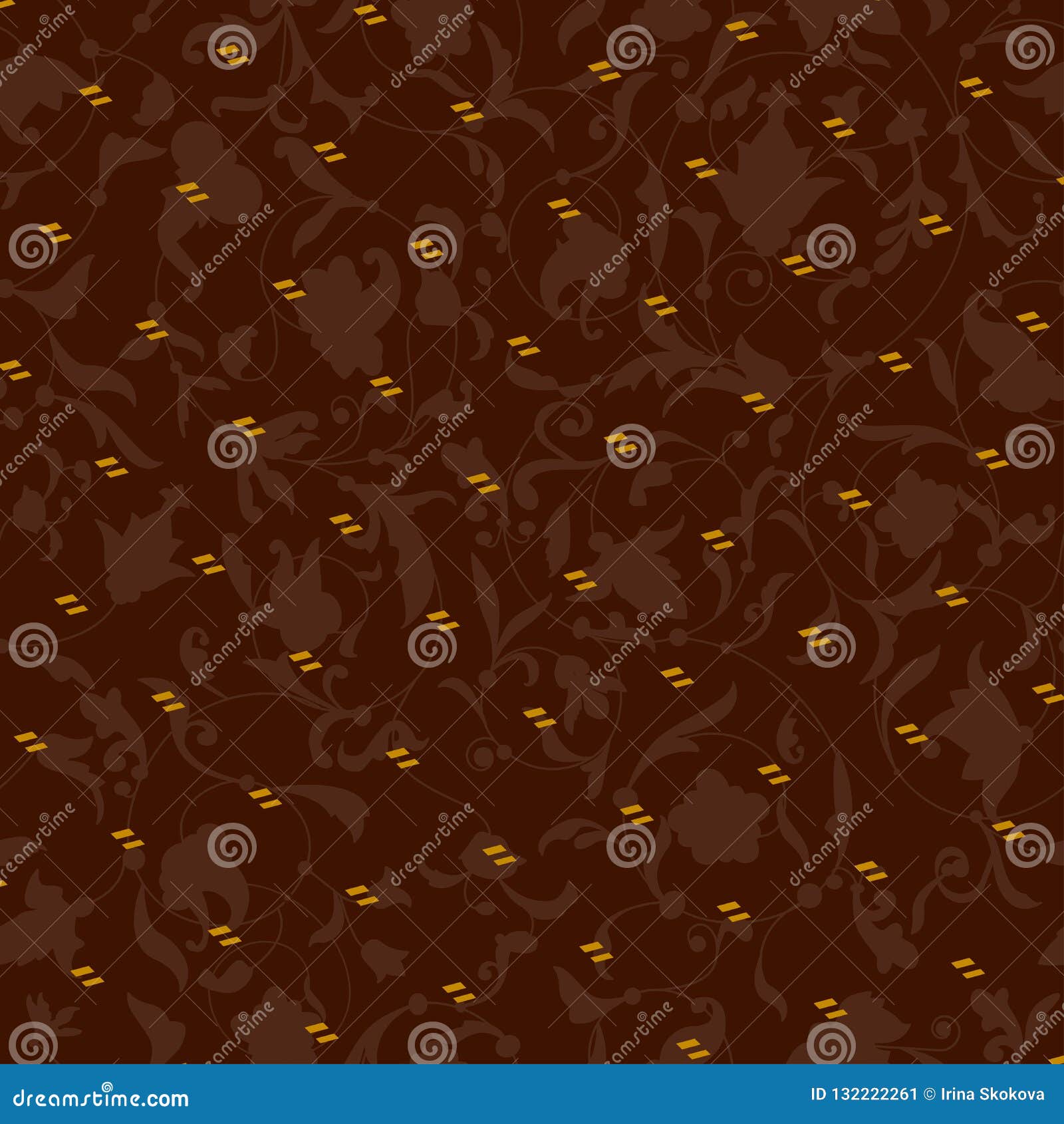 Vector Vintage Seamless Backdrop with Floral Retro Elements Stock ...