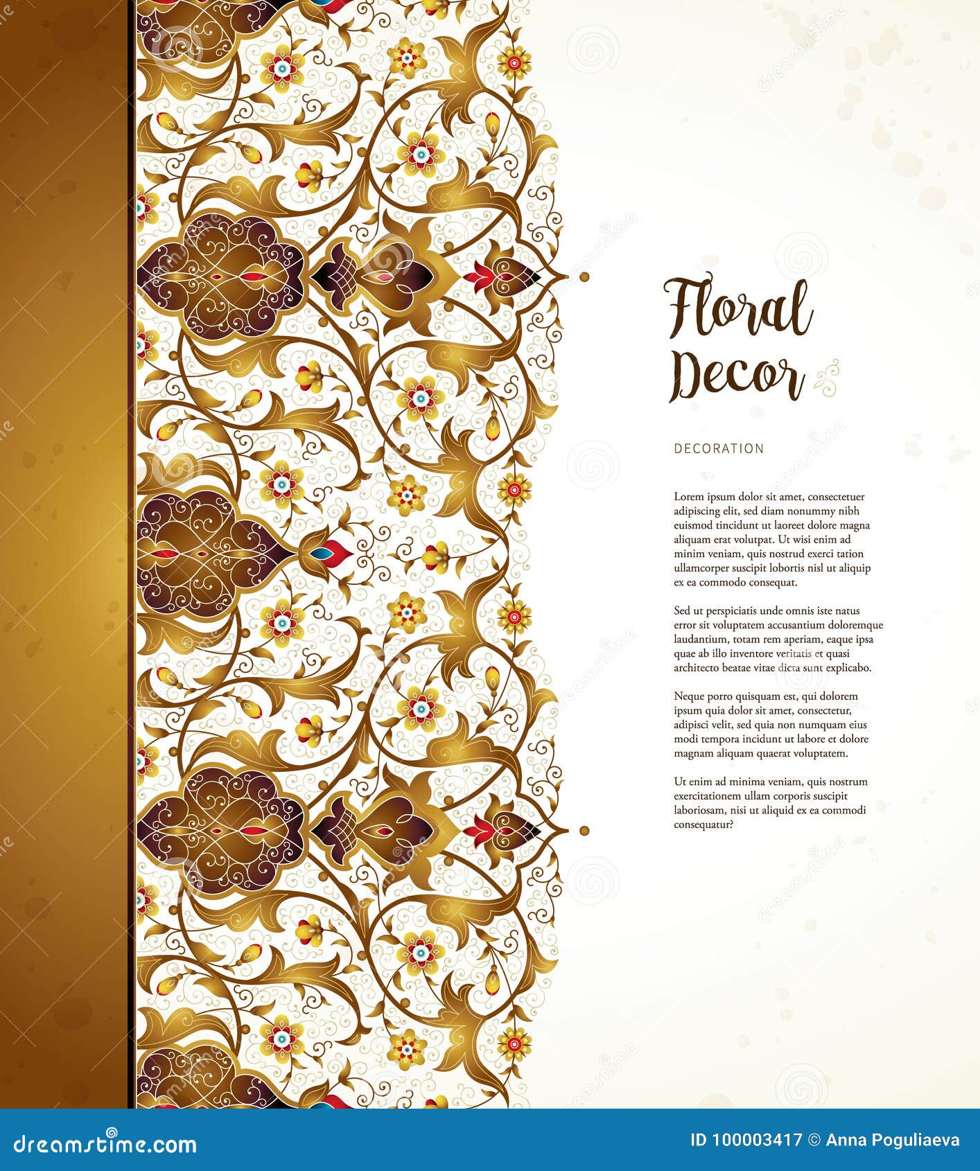 Vector Vintage Seamless Border in Eastern Style. Stock Vector ...