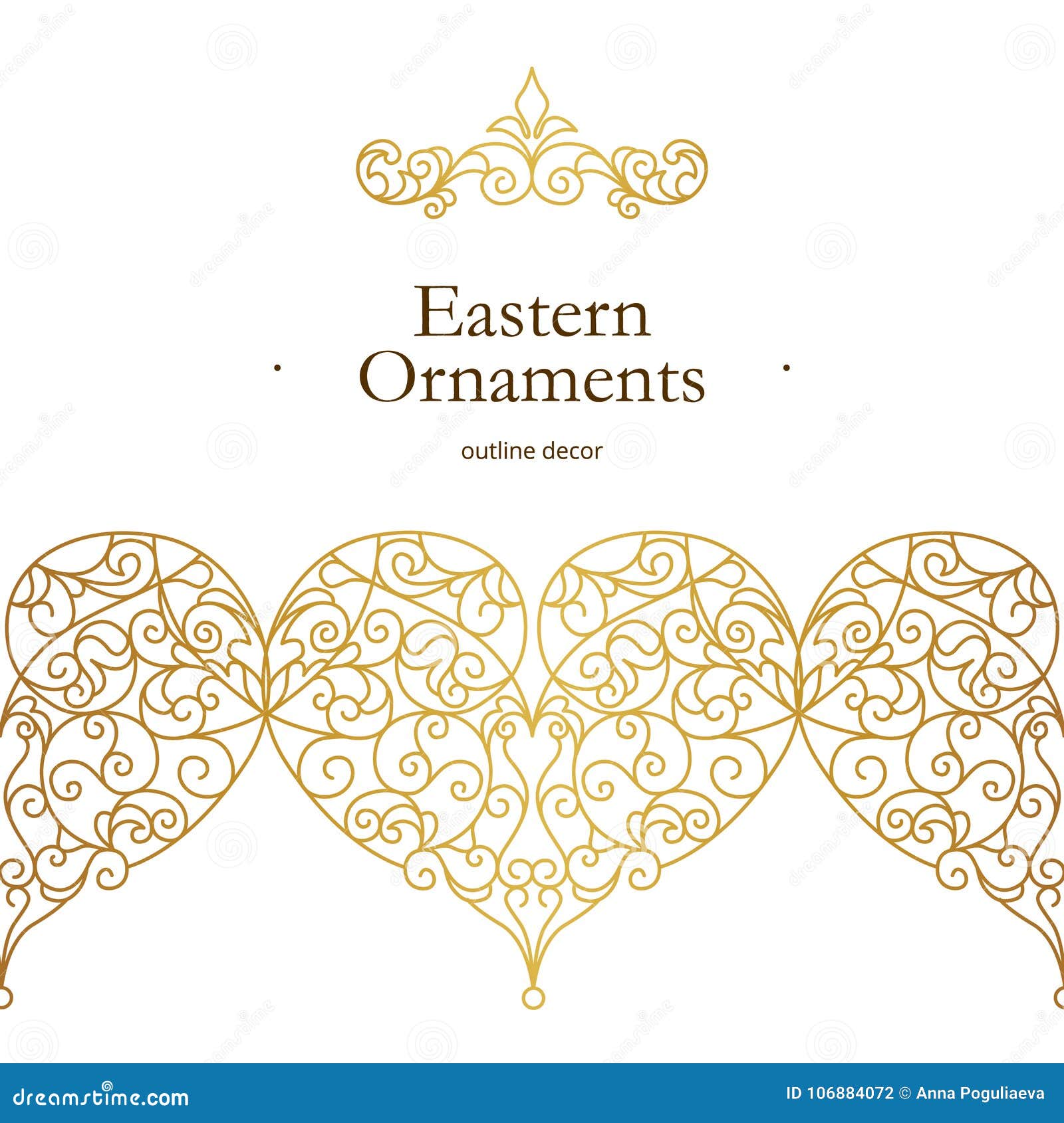 Vector Vintage Seamless Border in Eastern Style. Stock Vector ...