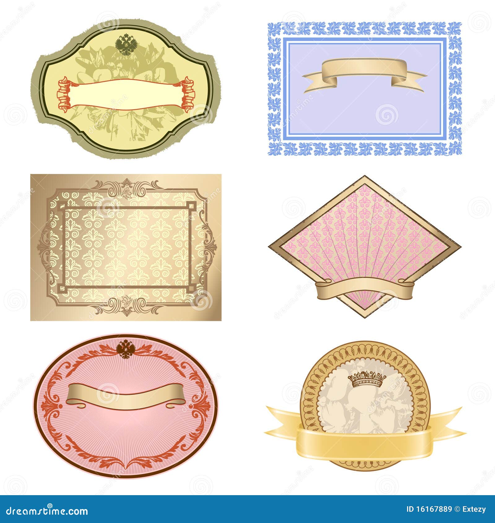 Vector Vintage Set. Romantic Frames Ornate Label Stock Vector ...