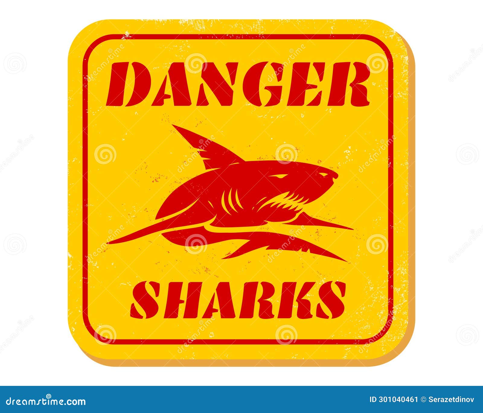 Vector Vintage Sign of Angry Shark. Danger Sign. Sharks Stock Vector ...