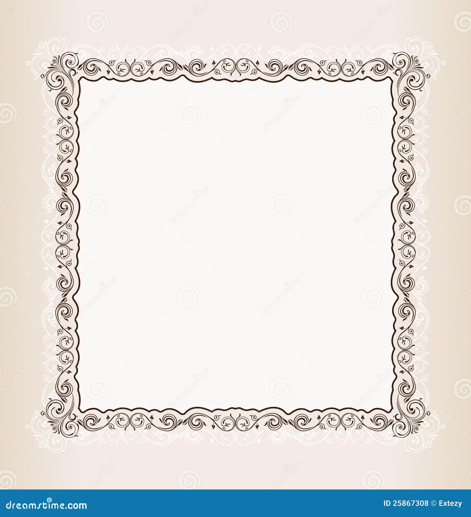 Vector Vintage Square Frame Retro Pattern Ornament Stock Vector ...