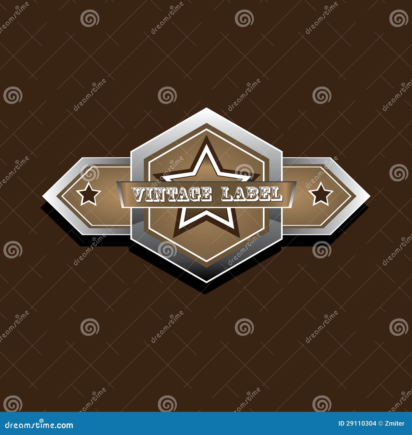Vector Vintage Star Label Retro Style Stock Vector - Illustration of ...