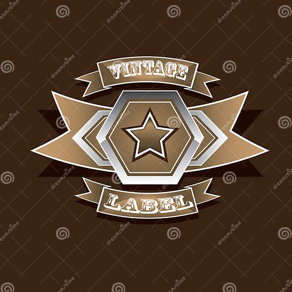 Vector Vintage Star Label Retro Style Stock Vector - Illustration of ...