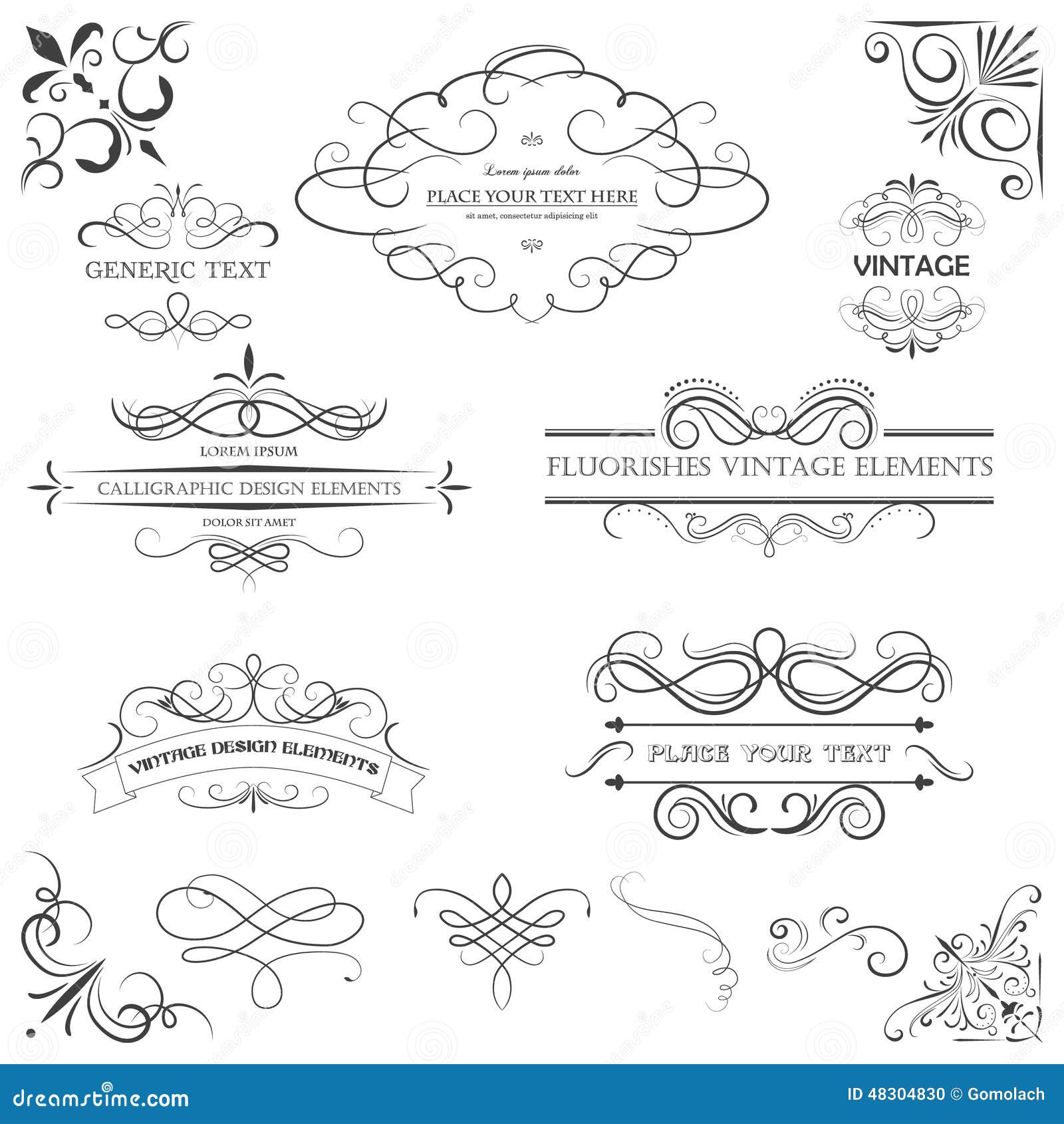Vector Vintage Style Elements Stock Vector - Illustration of genuine ...