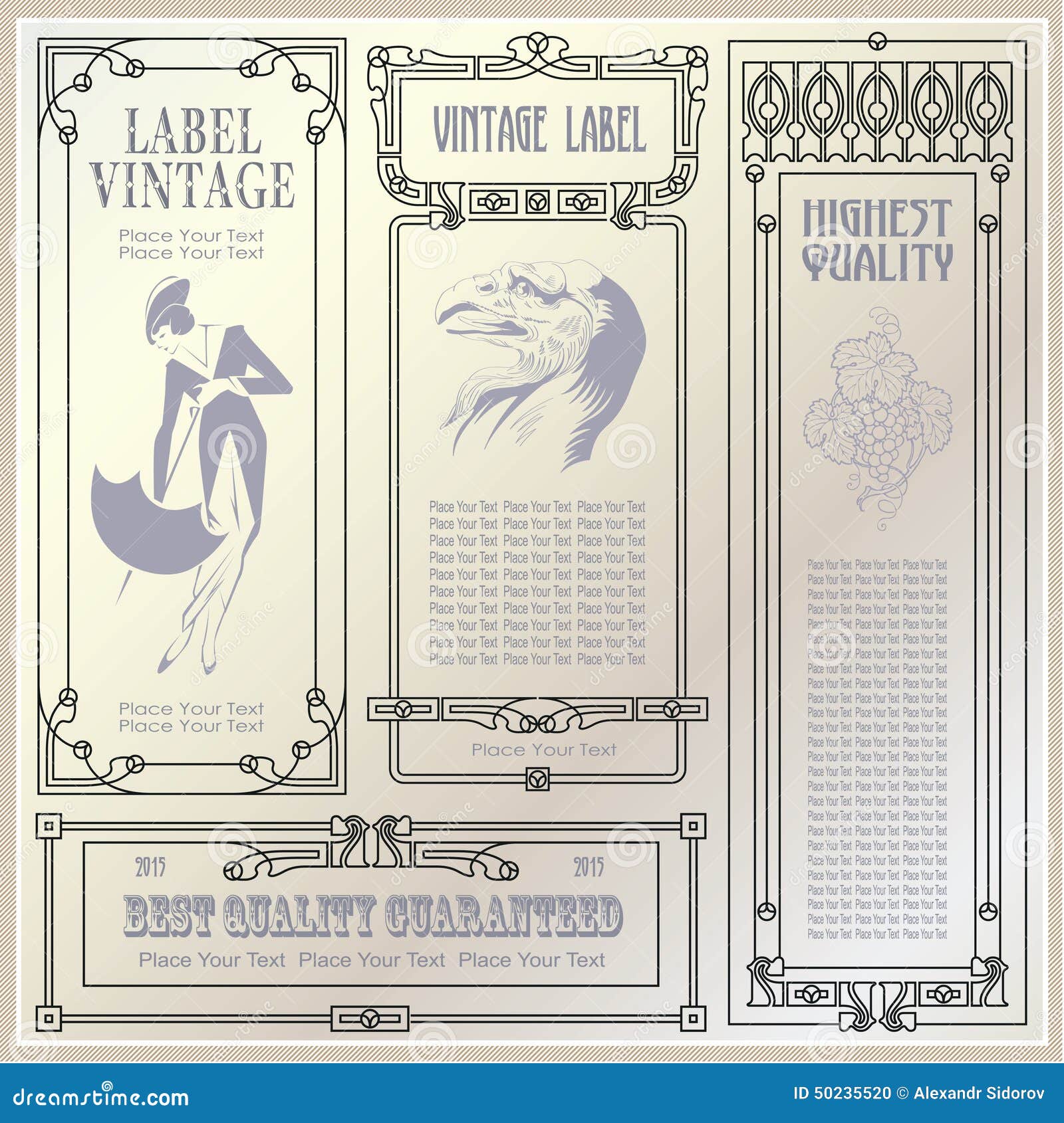 Vector Vintage Style Labels and Tags on Different Versions Stock Vector ...