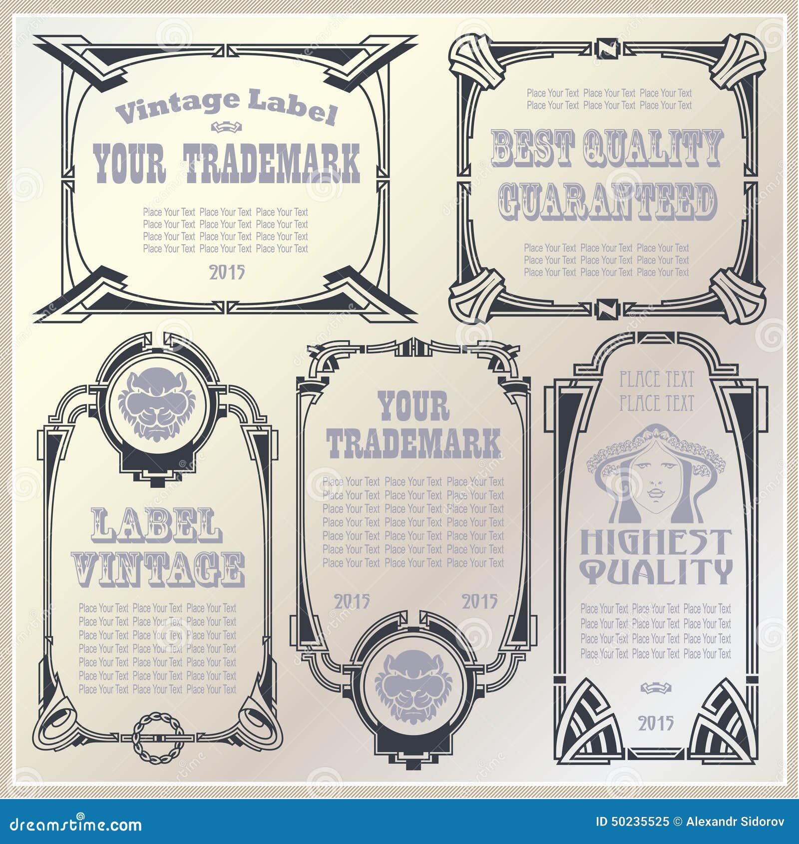 Vector Vintage Style Labels and Tags on Different Versions Stock Vector ...