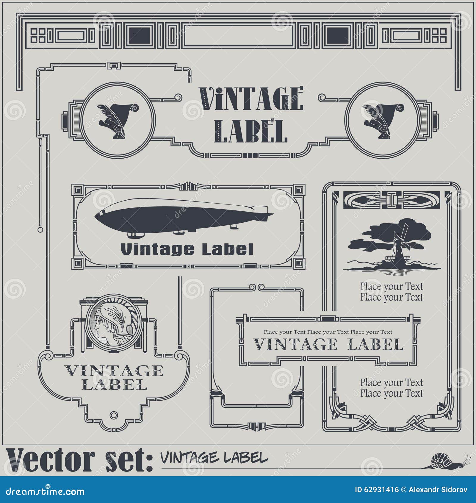 Vector Vintage Style Labels and Tags on Different Versions Stock Vector ...