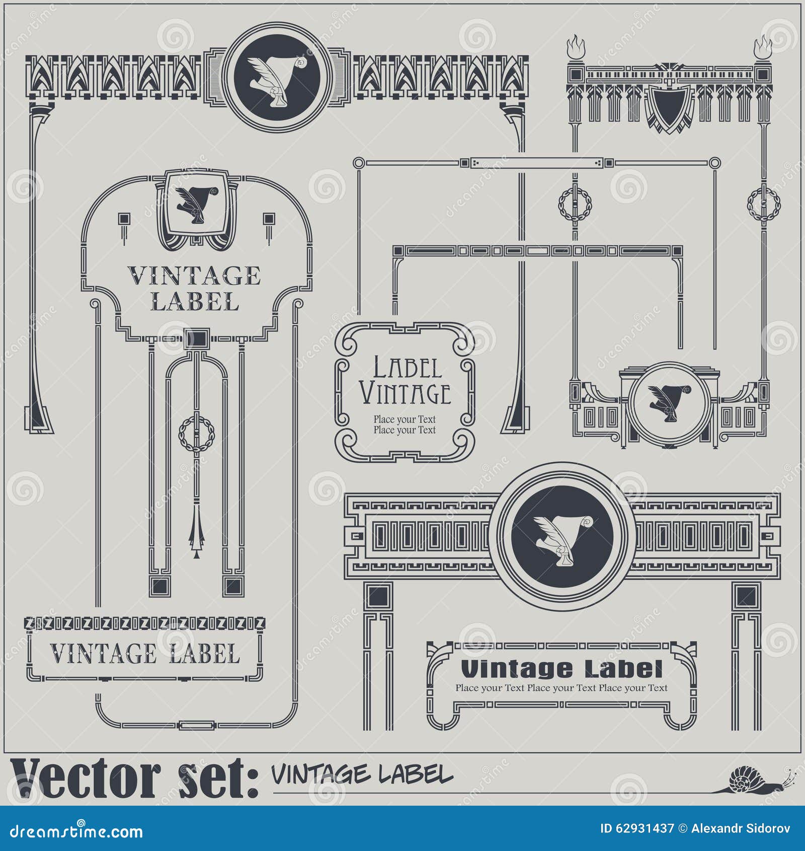 Vector Vintage Style Labels and Tags on Different Versions Stock Vector ...