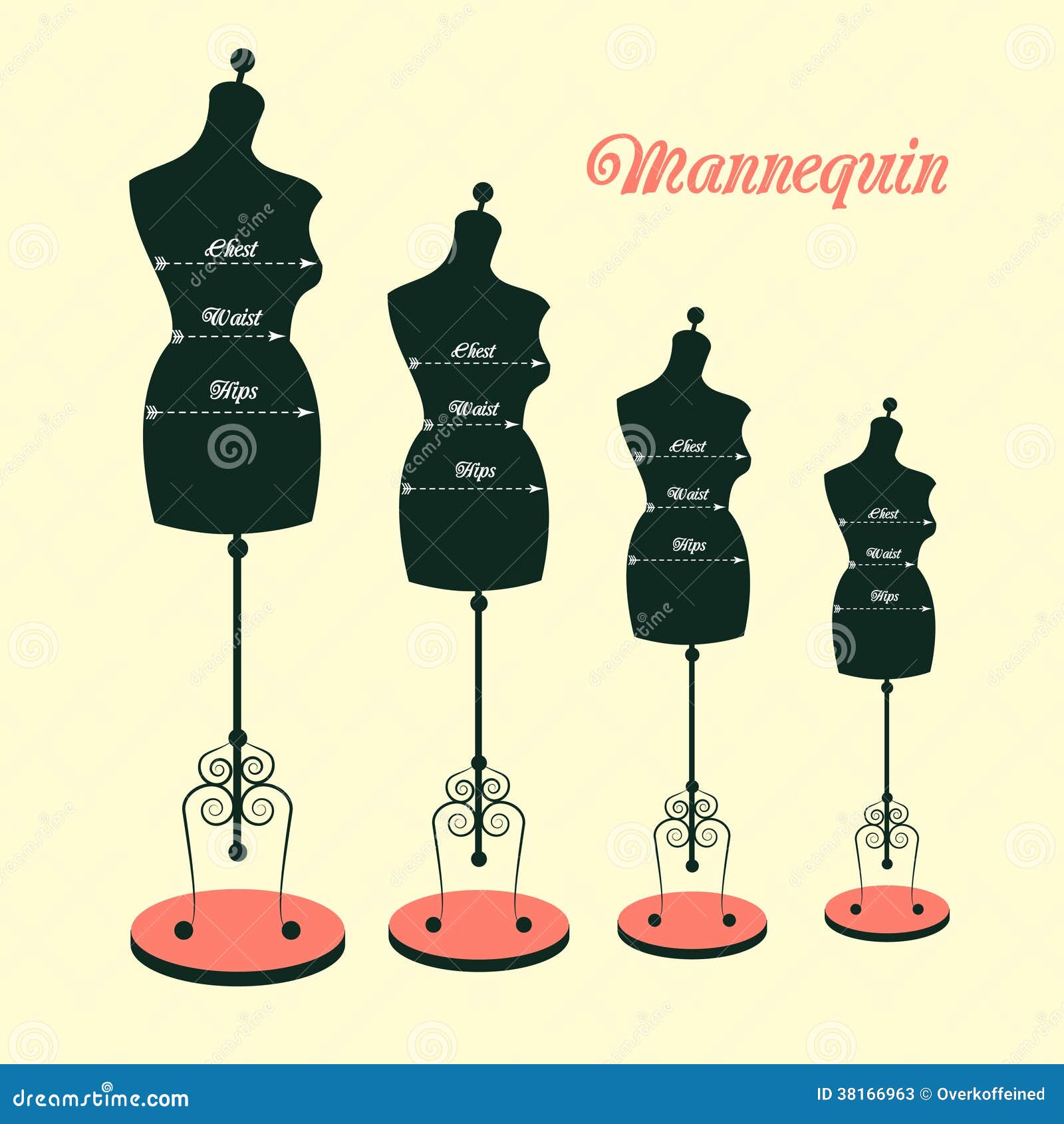 Vector Vintage Tailor S Mannequin Stock Vector - Illustration of ...