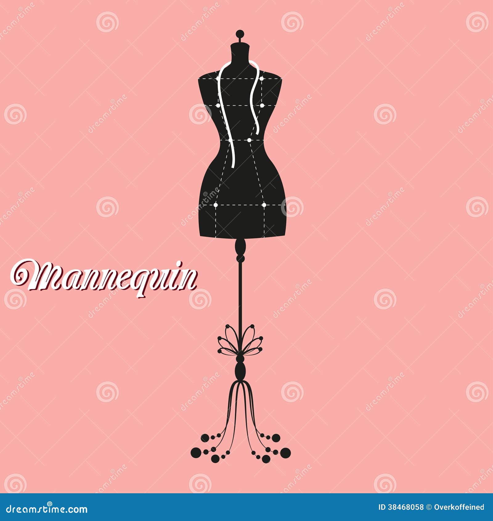 Vector Vintage Tailor S Mannequin Stock Vector - Illustration of ...