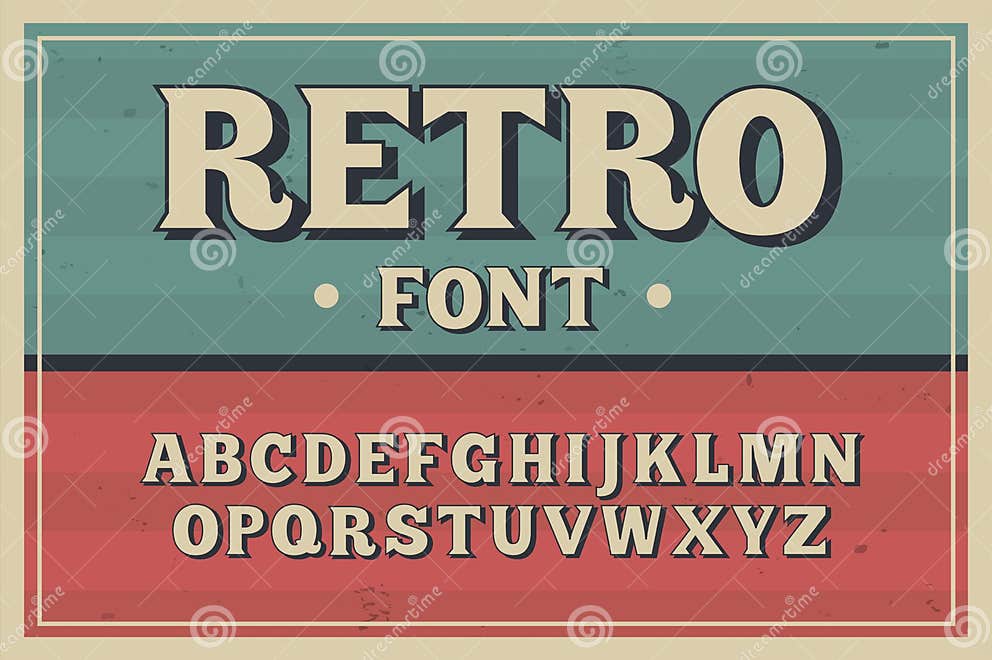 Vector Vintage Typeface. Retro Font Stock Vector - Illustration of ...