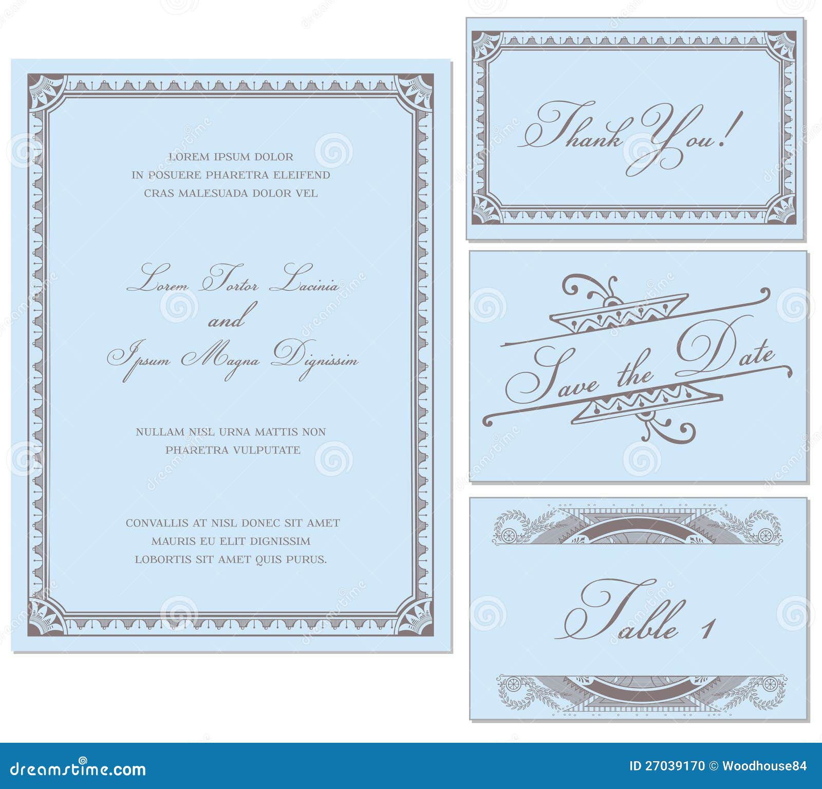 Vector Vintage Wedding Frame Set Stock Vector - Illustration of blue ...